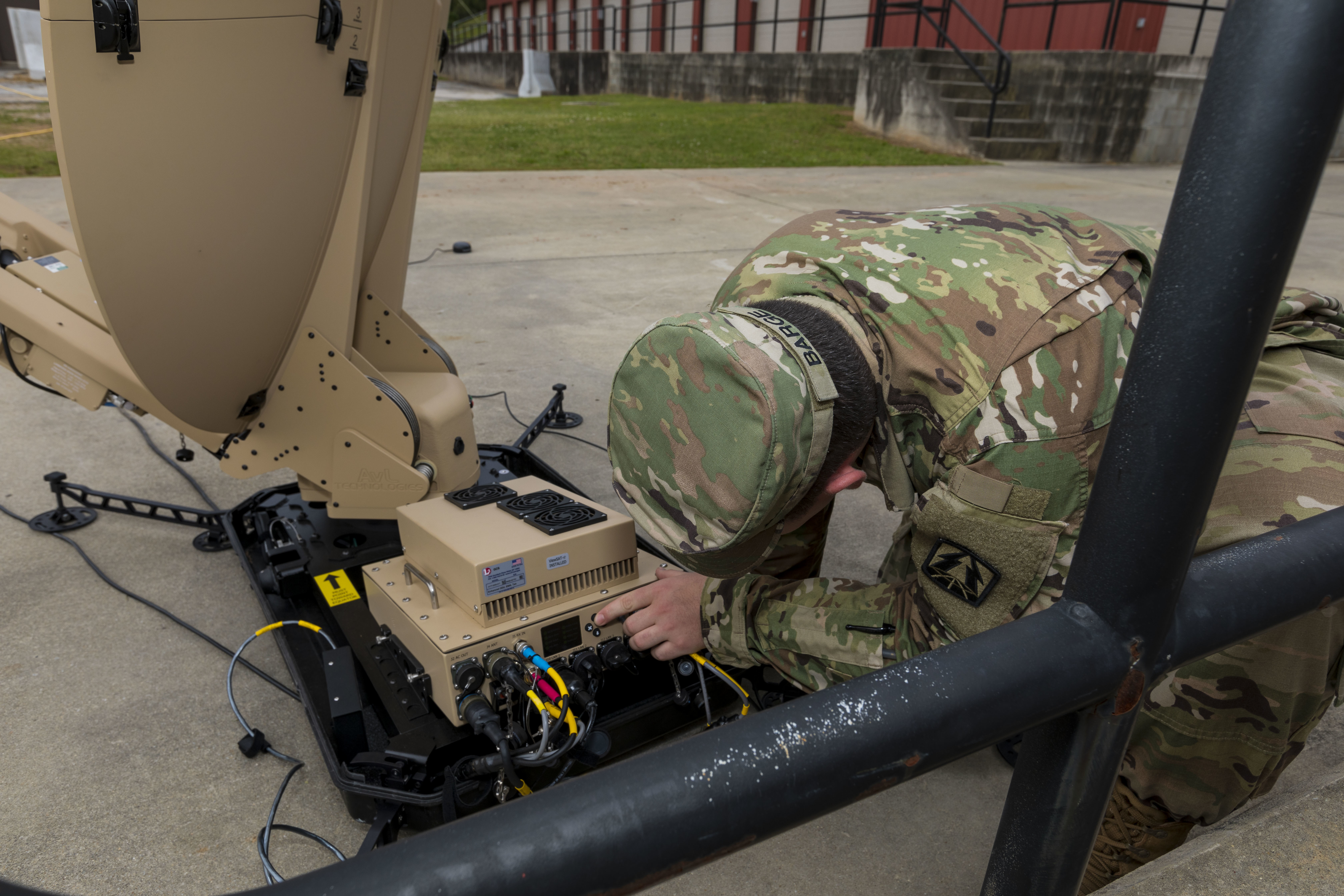 Signal Soldiers Practice Shooting Satellite
