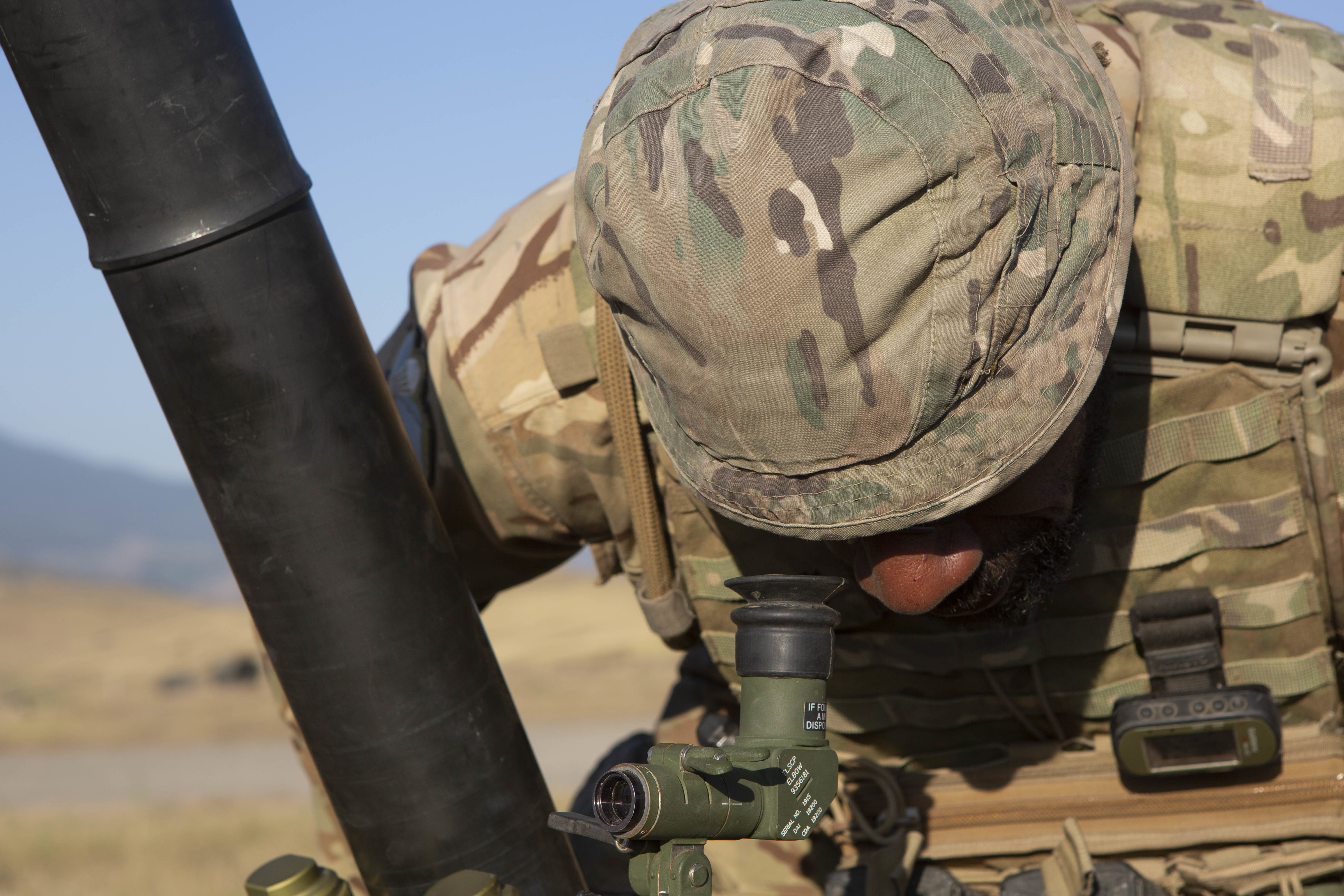 A U.K. Army soldier with 1st Battalion, Irish Guards