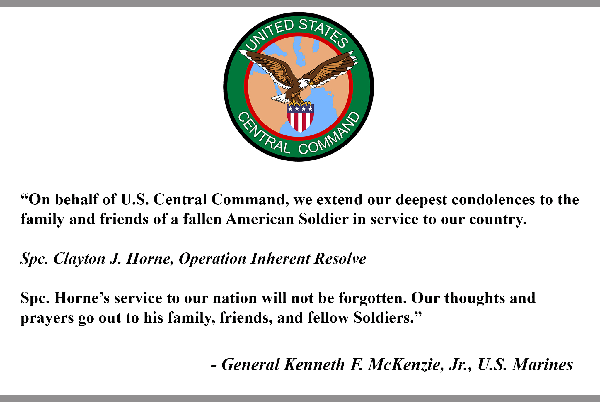 Deepest Condolences