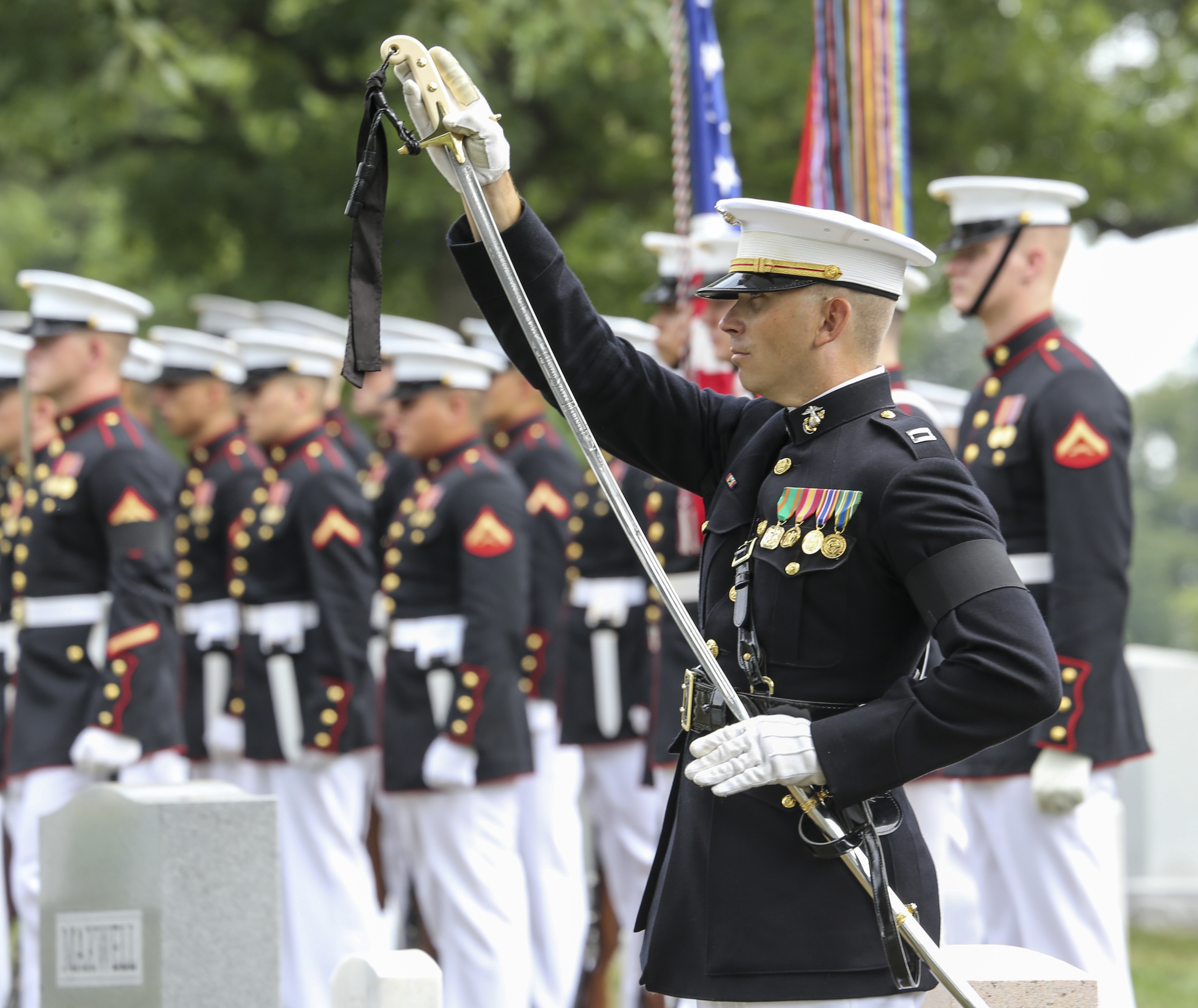 Barracks Marines Escort the Casket of Maj. Matthew M. Wiegand