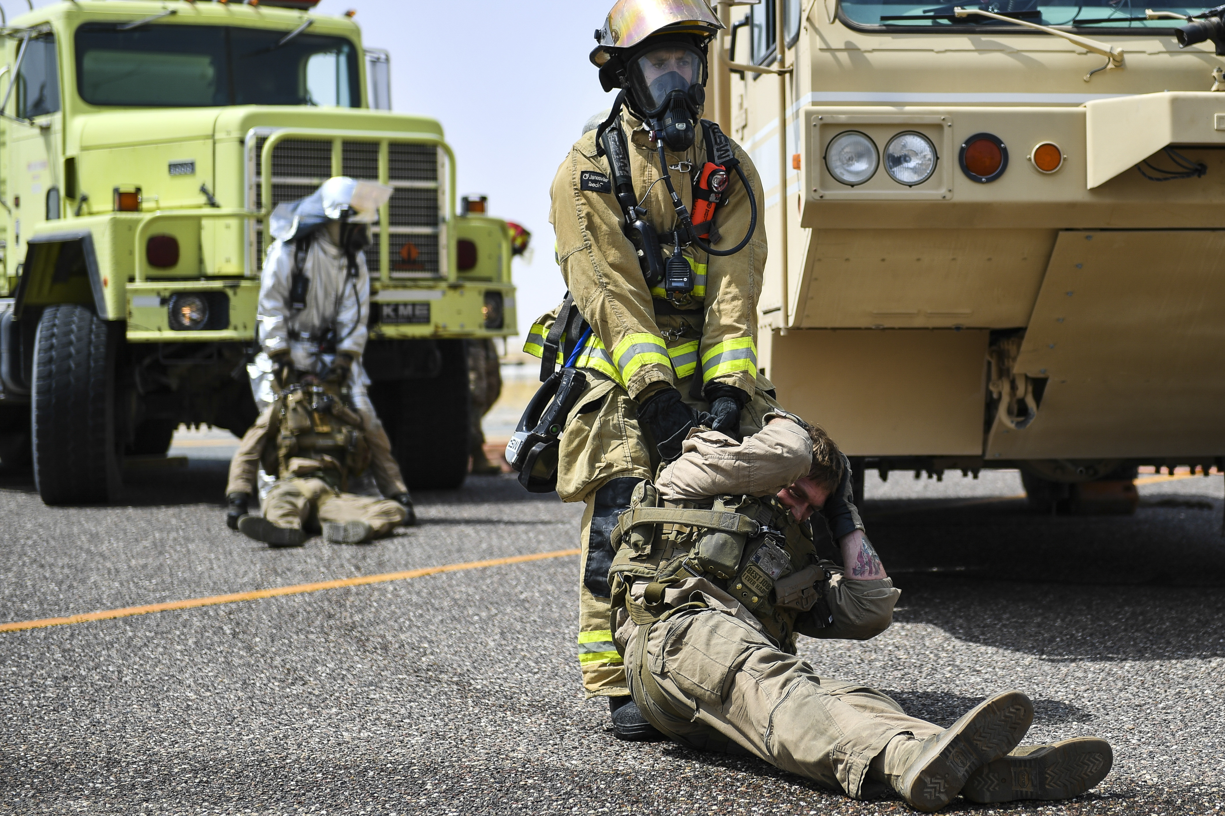 407th ECES builds joint firefighting foundation during airfield ...