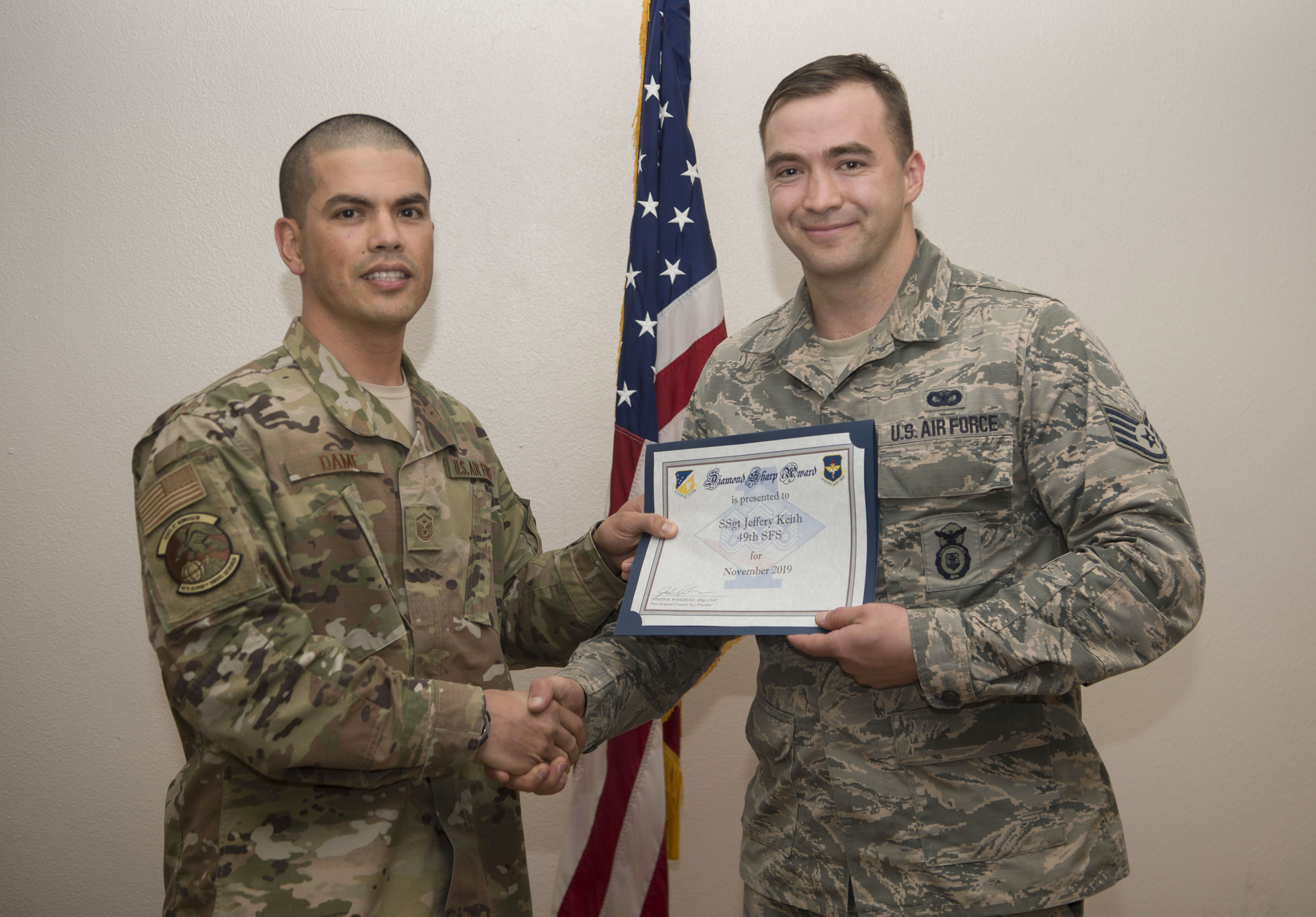 Diamond Sharp Award December 2019 Holloman Air Force Base Display