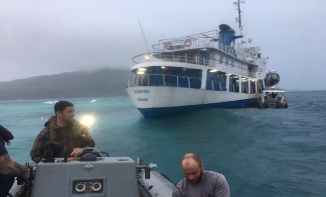 USNS Salvor Rescues Beached Passenger Vessel Off Micronesian Coast ...