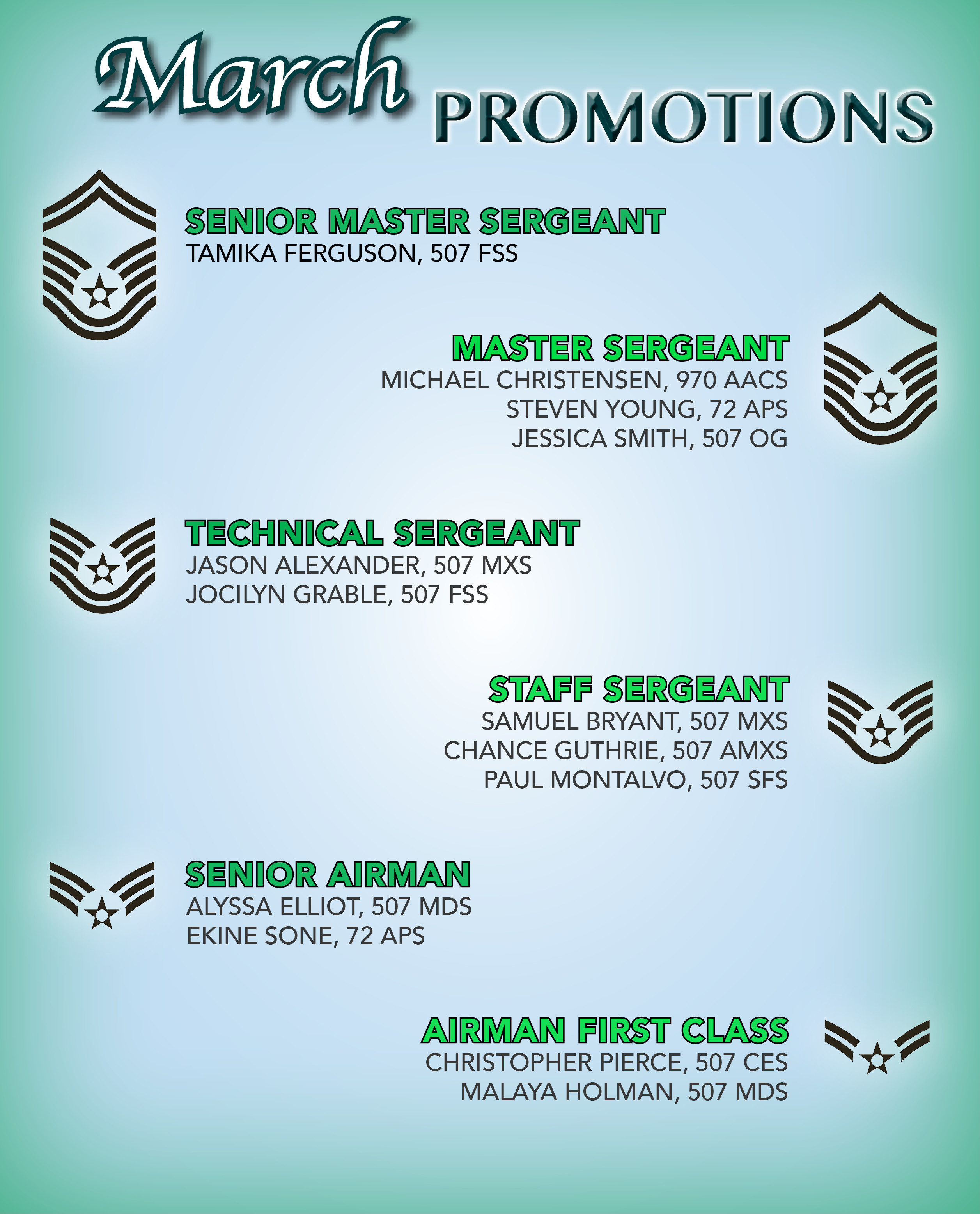 507th ARW March enlisted promotions > 507th Air Refueling Wing ...