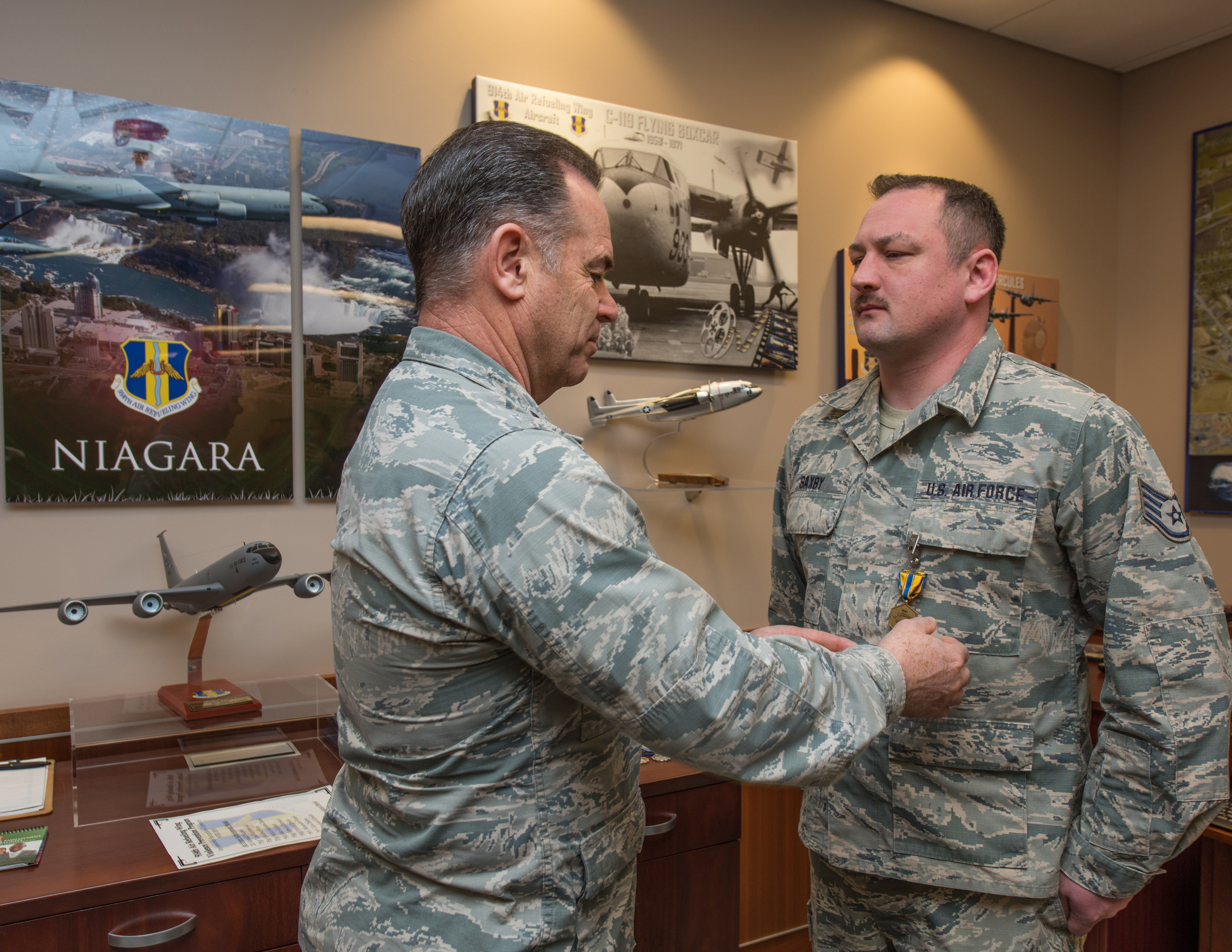 Airman Awarded Medal For Green Dot Training Program Niagara Falls Air