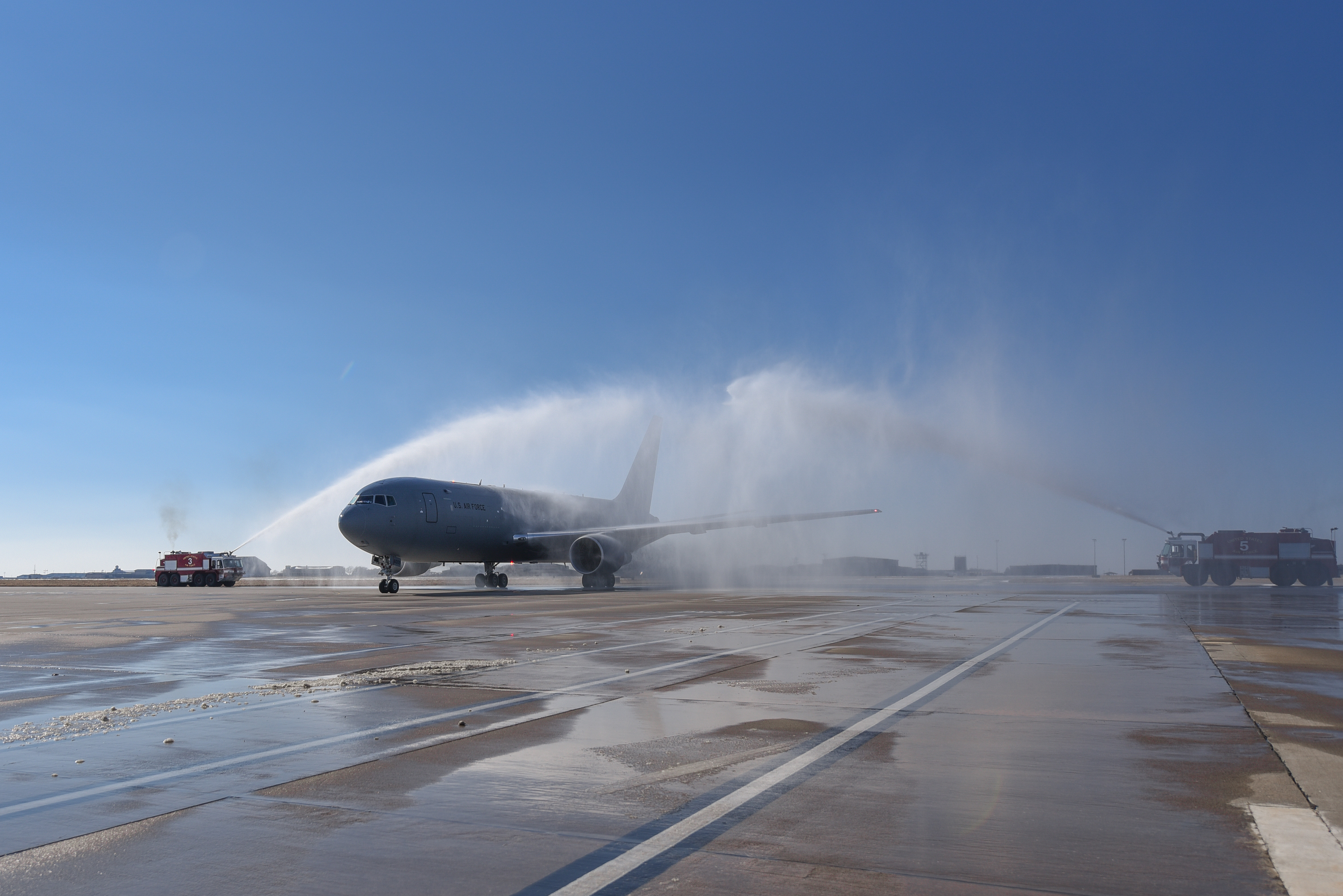 KC-46 recieves water salute > McConnell Air Force Base > News
