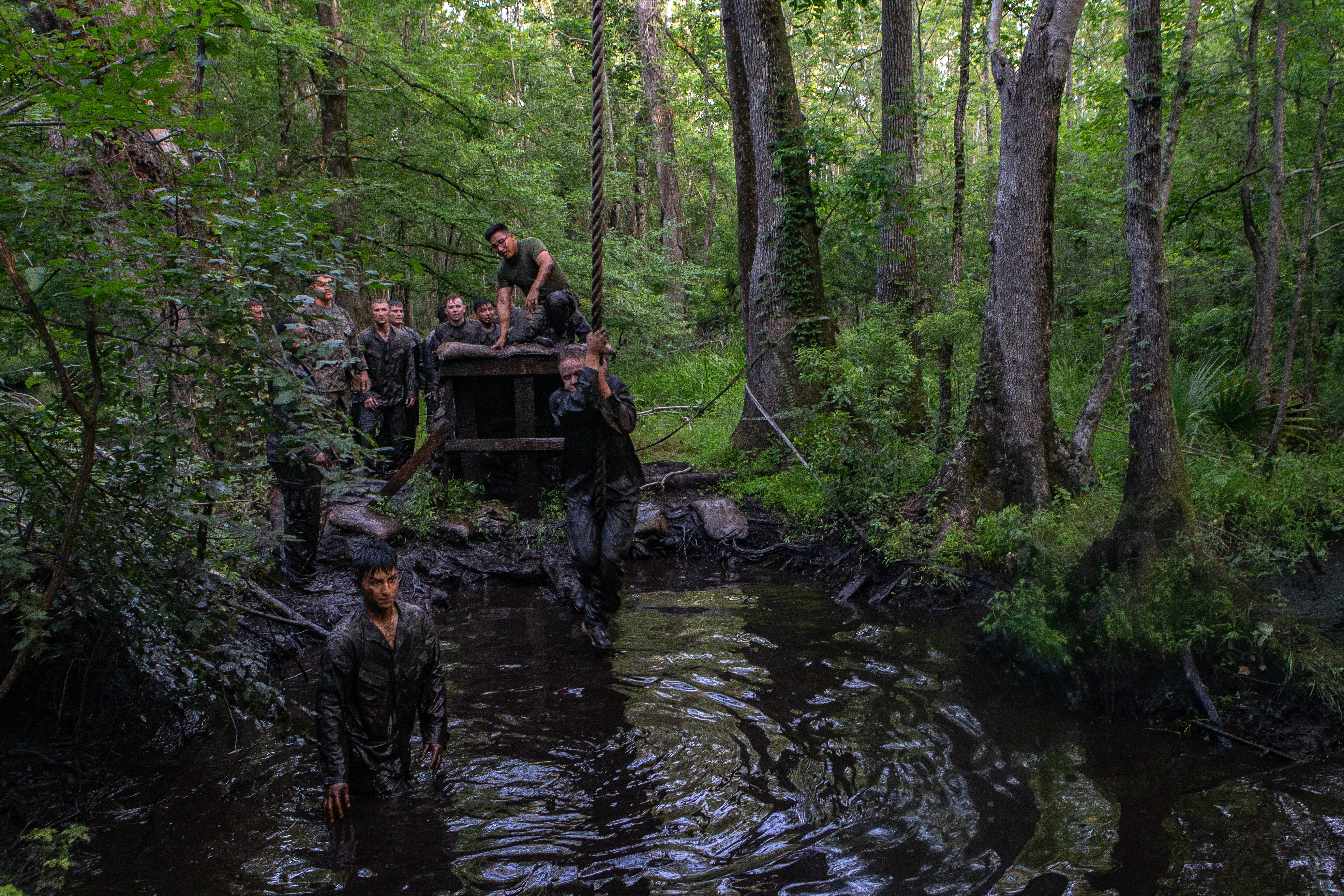 Marines with Combat Logistics Battalion 2 Run the Endurance Course