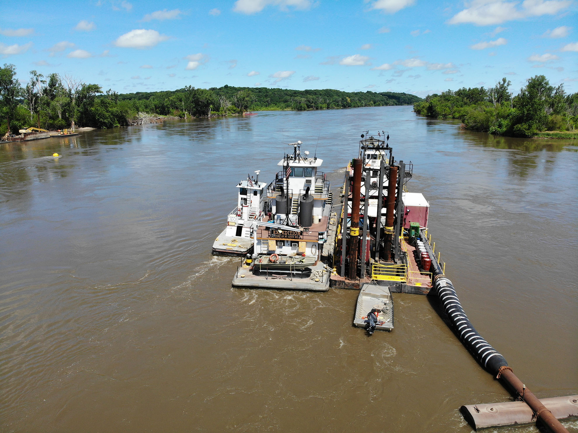 Levee 575a breach repair work July 9, 2019