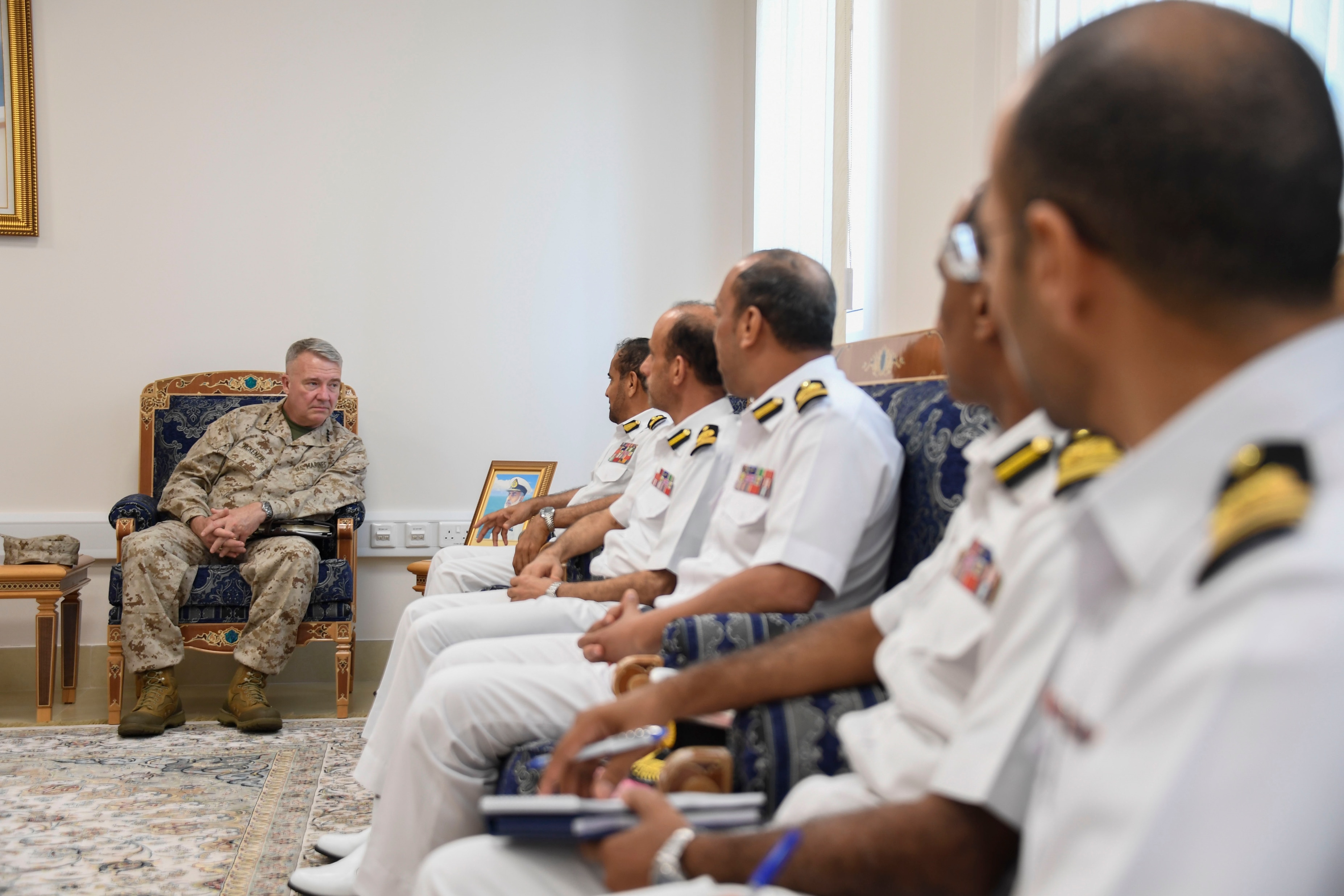 USCENTCOM commander at the Maritime Security Operations Center in Oman