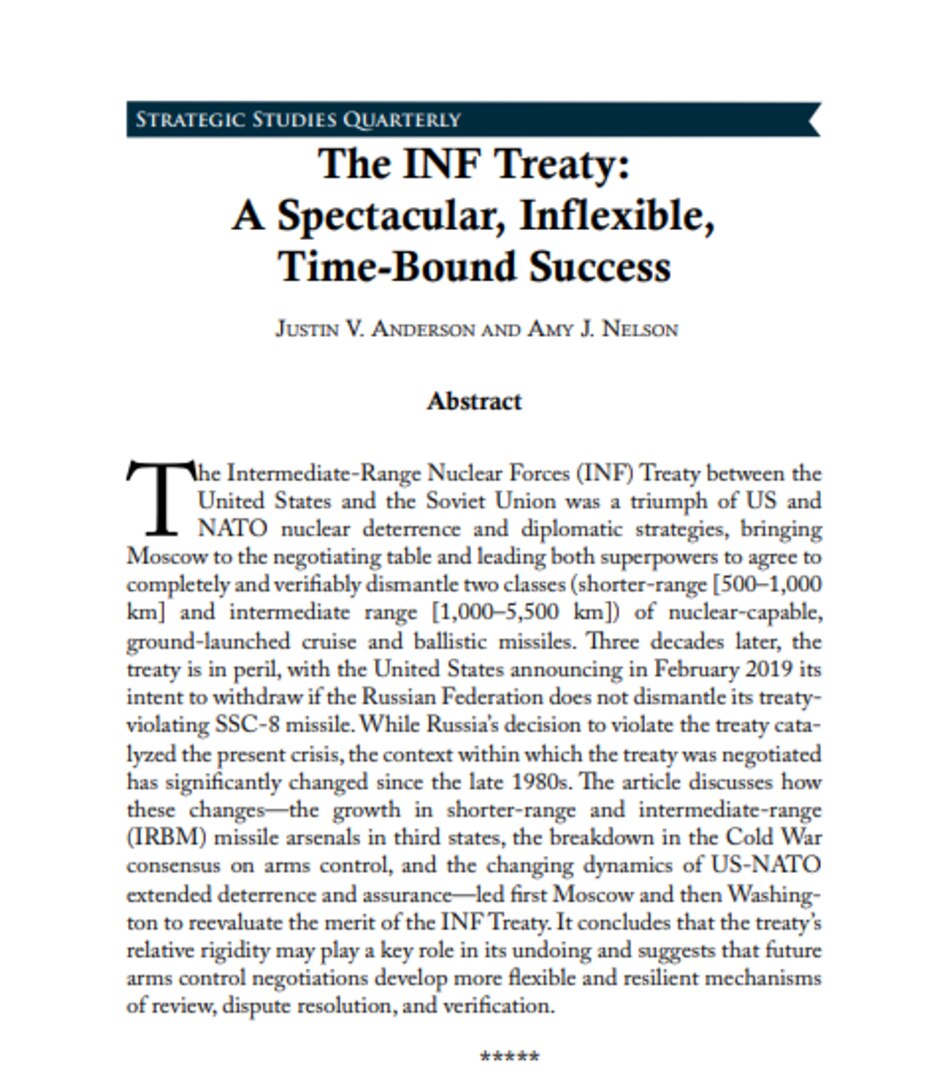 The INF Treaty: A Spectacular, Inflexible, Time-bound Success ...