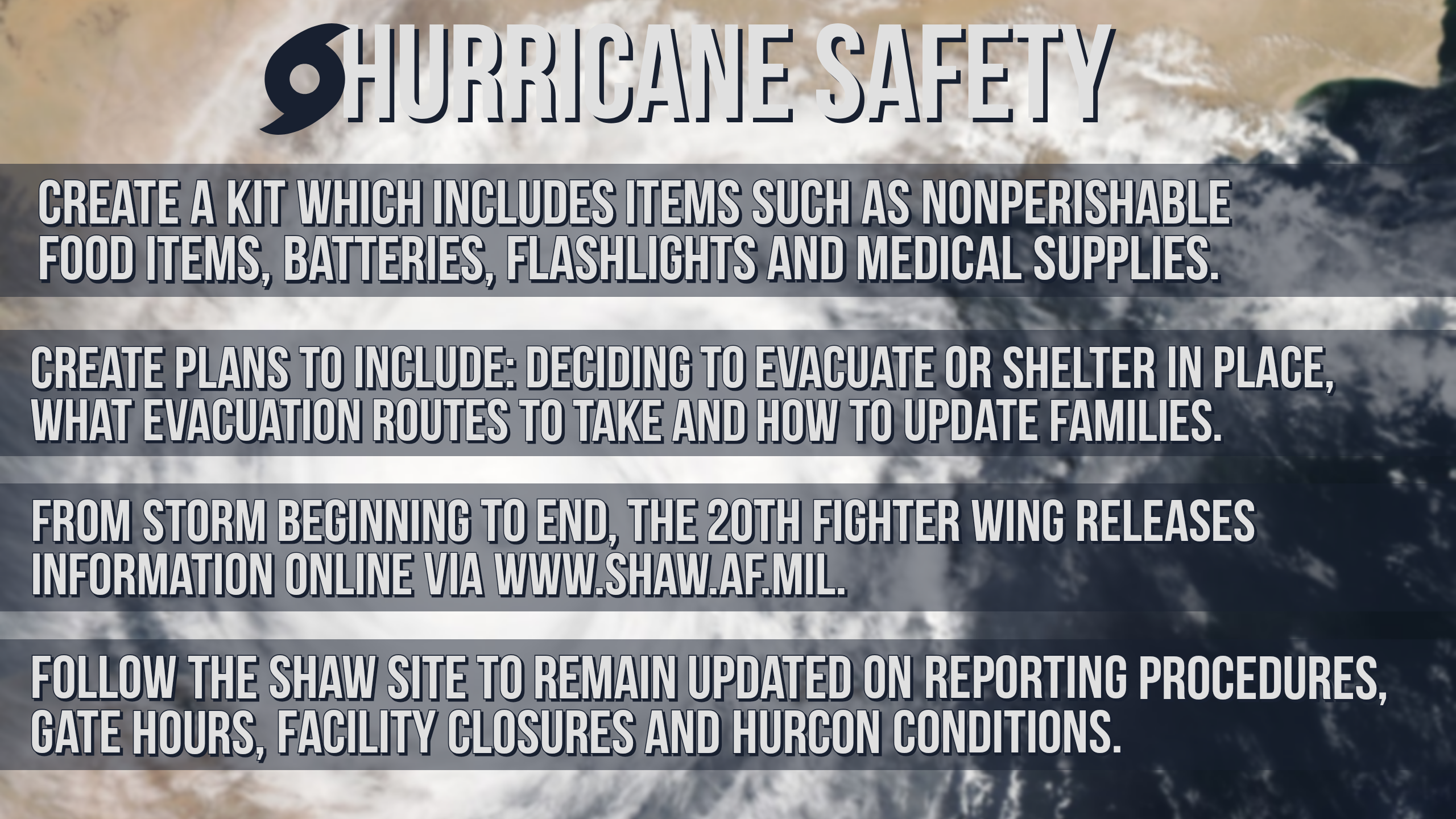 Stay prepared during hurricane season > Shaw Air Force Base > Article ...