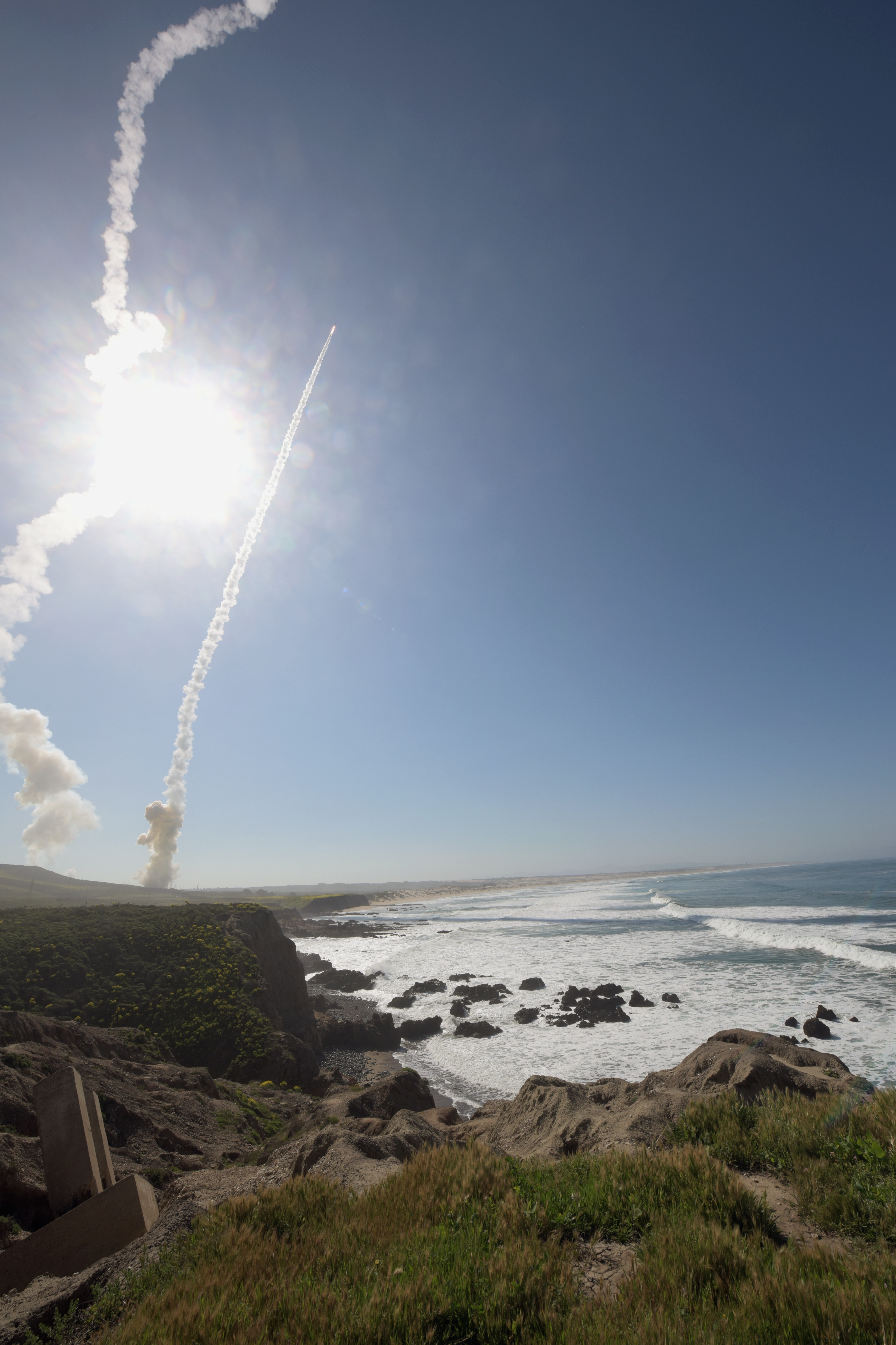 Two long-range ground-based interceptors launched from Vandenberg Air ...