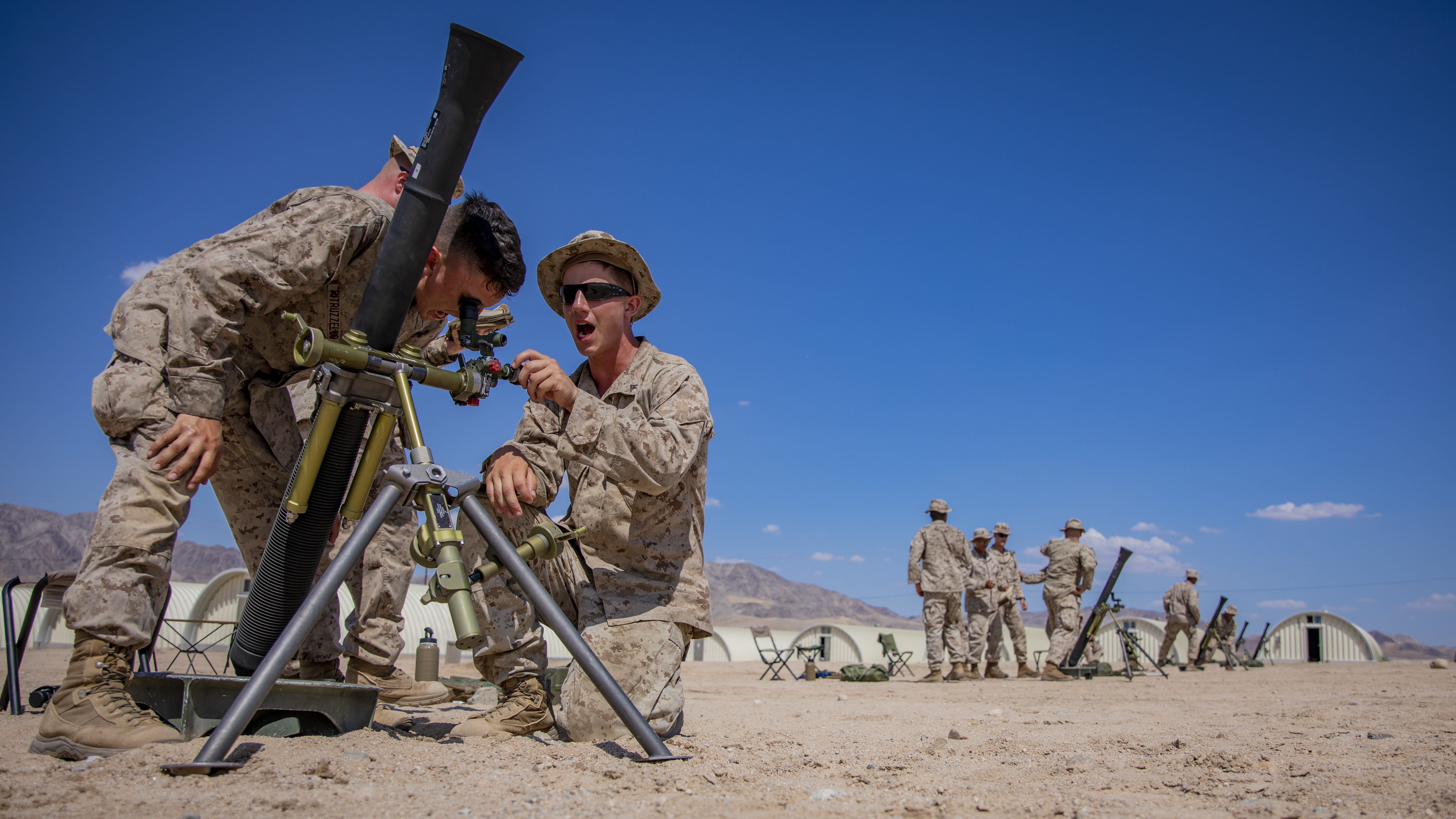 1/25 Reserve Marines conduct mortar drills