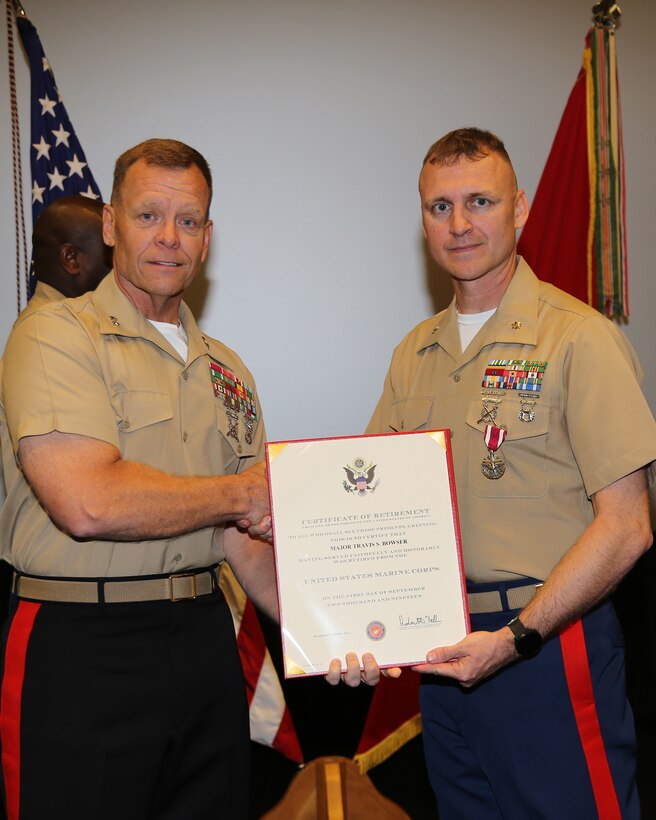 Marine retires with more than two decades of service to The Marine Corps