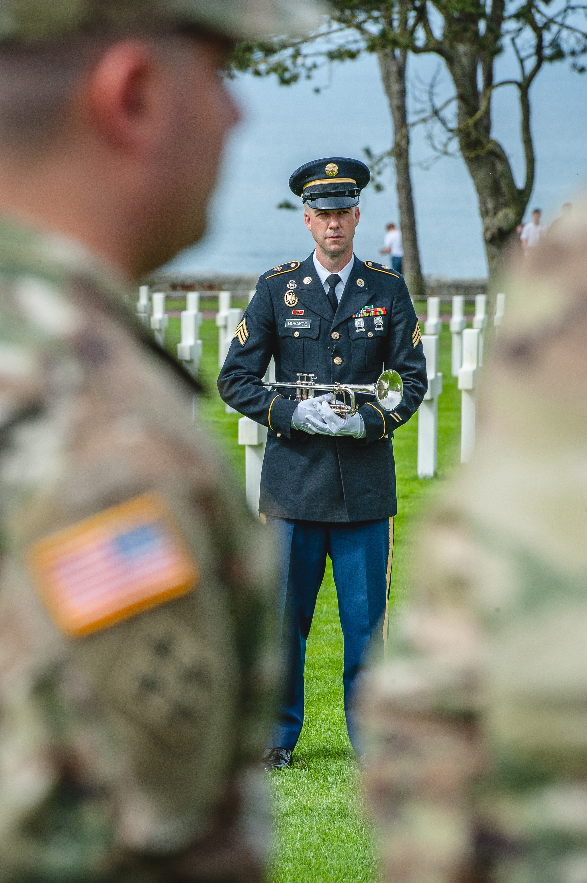 U.S. Army Sergeant, Jonathan T. Bosarge, stands ready to play 'Taps'