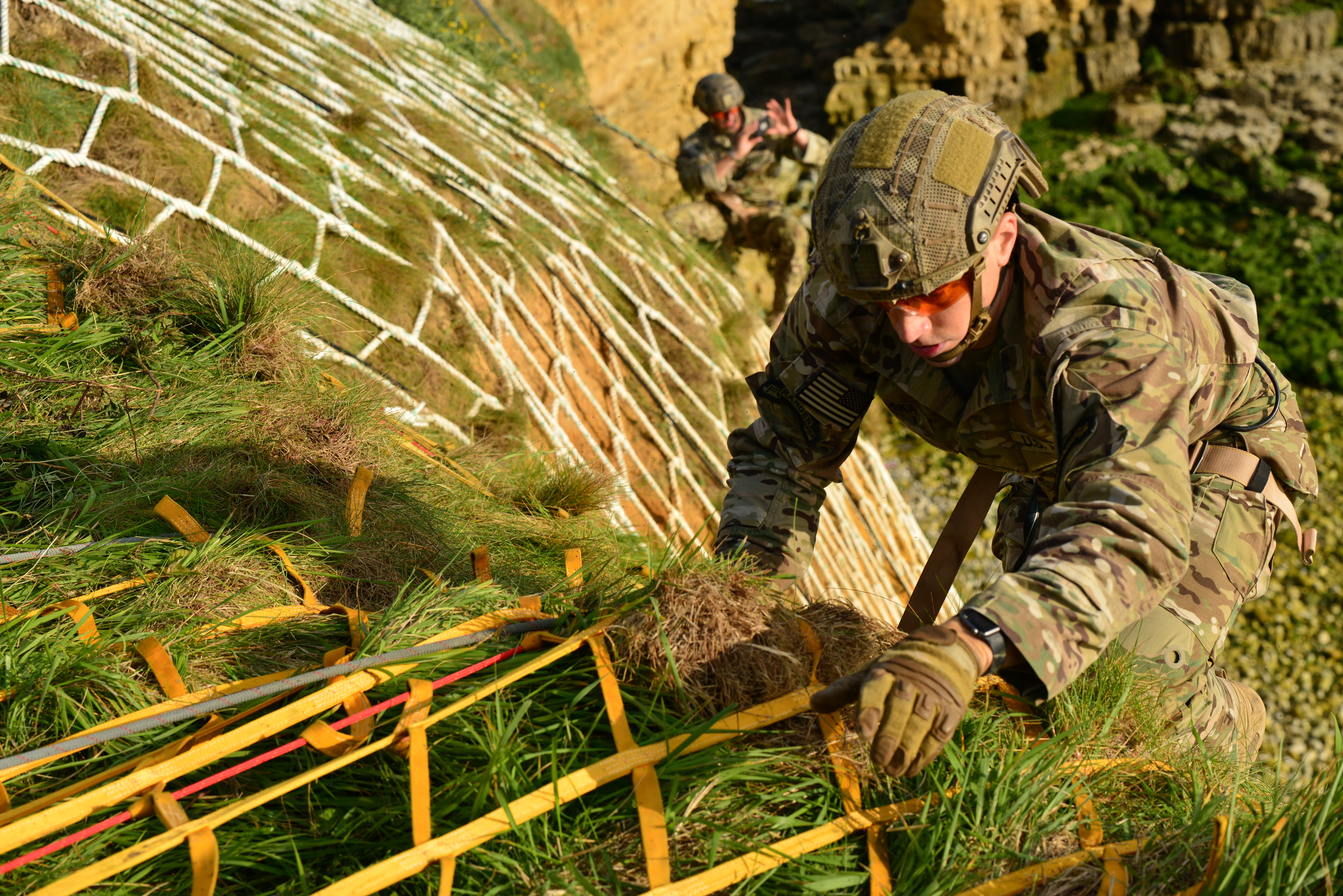 75th Ranger Regiment reenacts the climb at Pointe Du Hoc, France