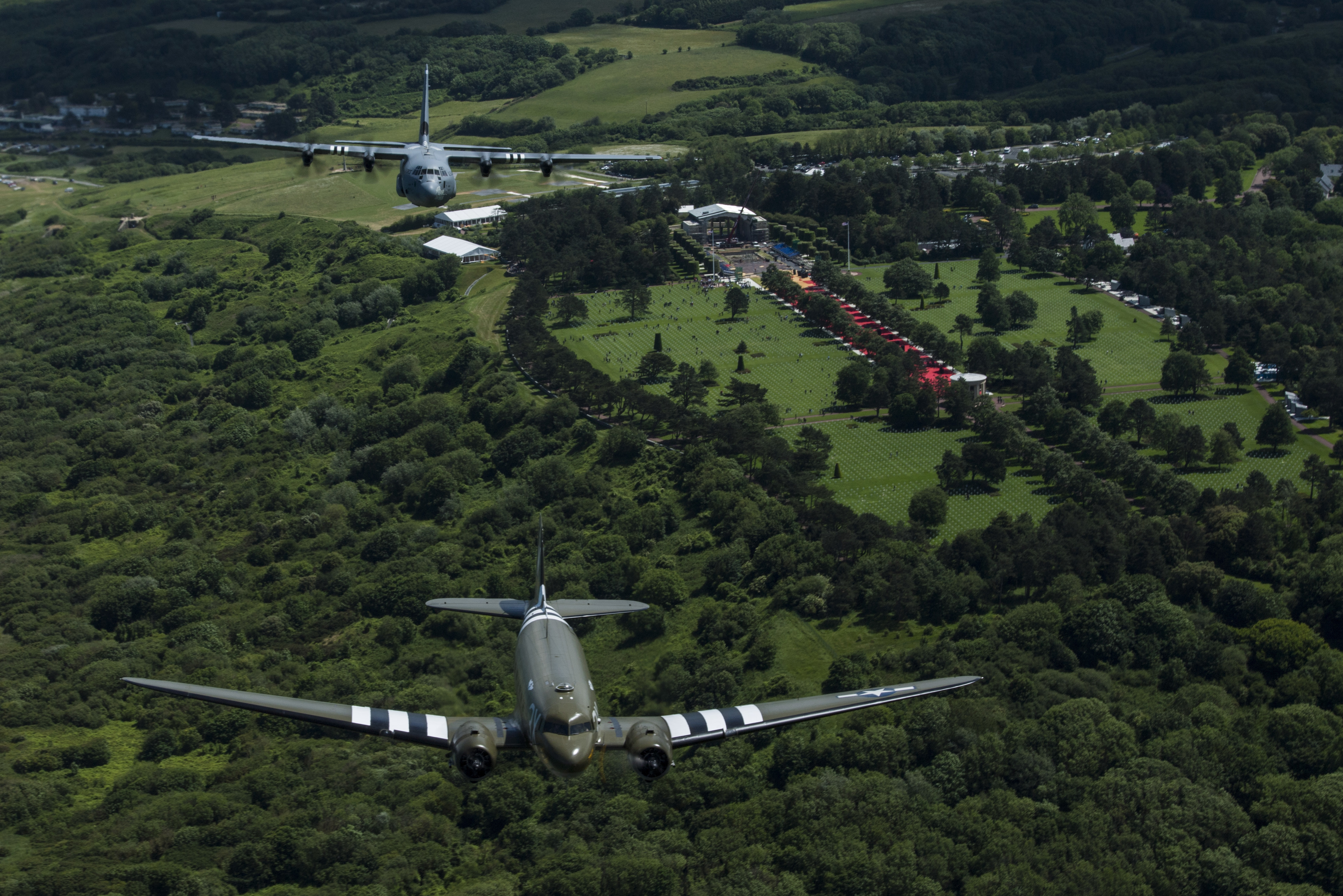 D-Day C-47, Heritage C-130J fly over Normandy > Ramstein Air Base ...
