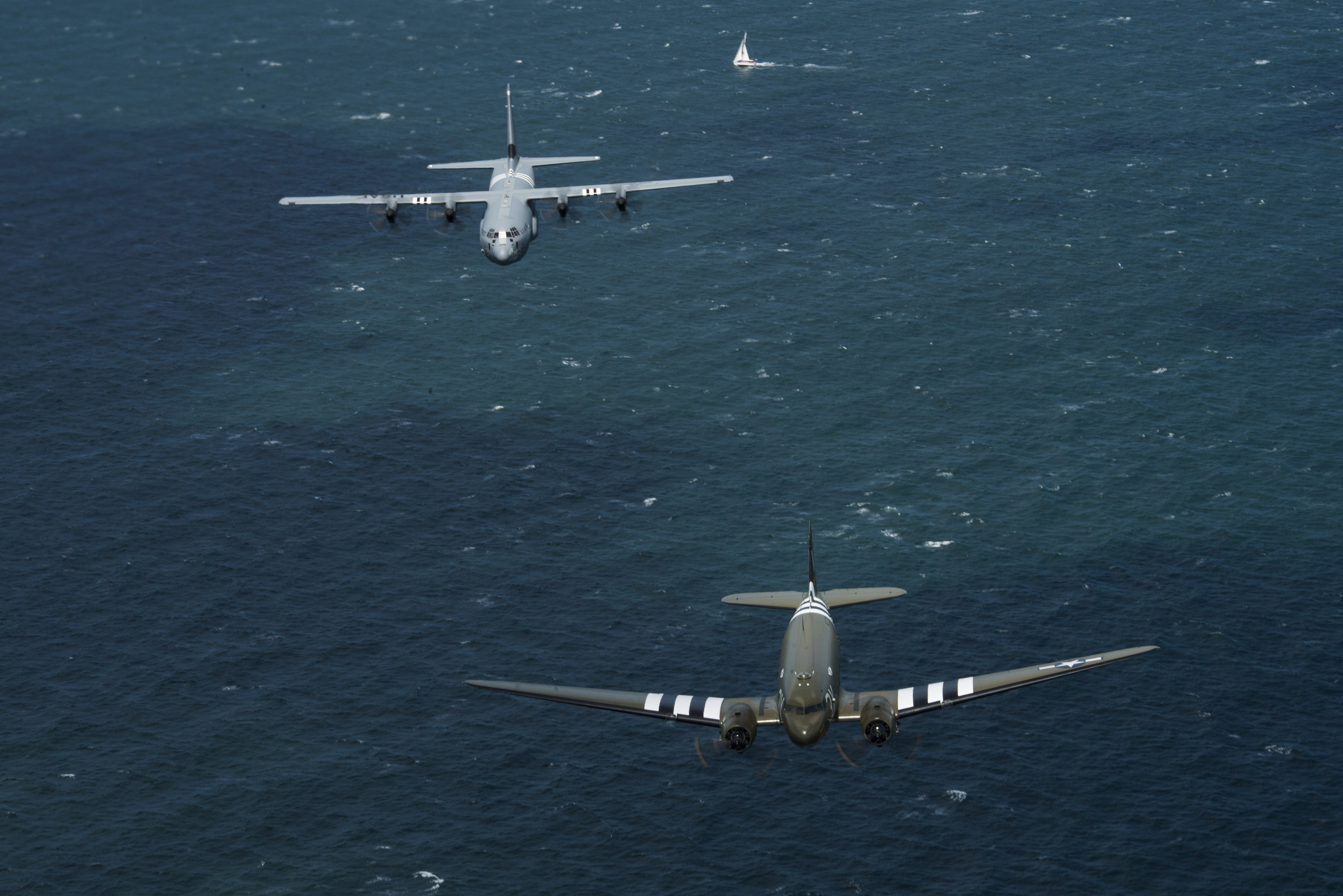 D-Day C-47, Heritage C-130J fly over Normandy > Ramstein Air Base ...