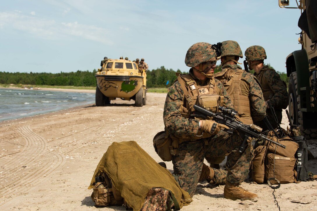 Amphibious beach landing at Kallaste Beach, Estonia, BALTOPS 2019