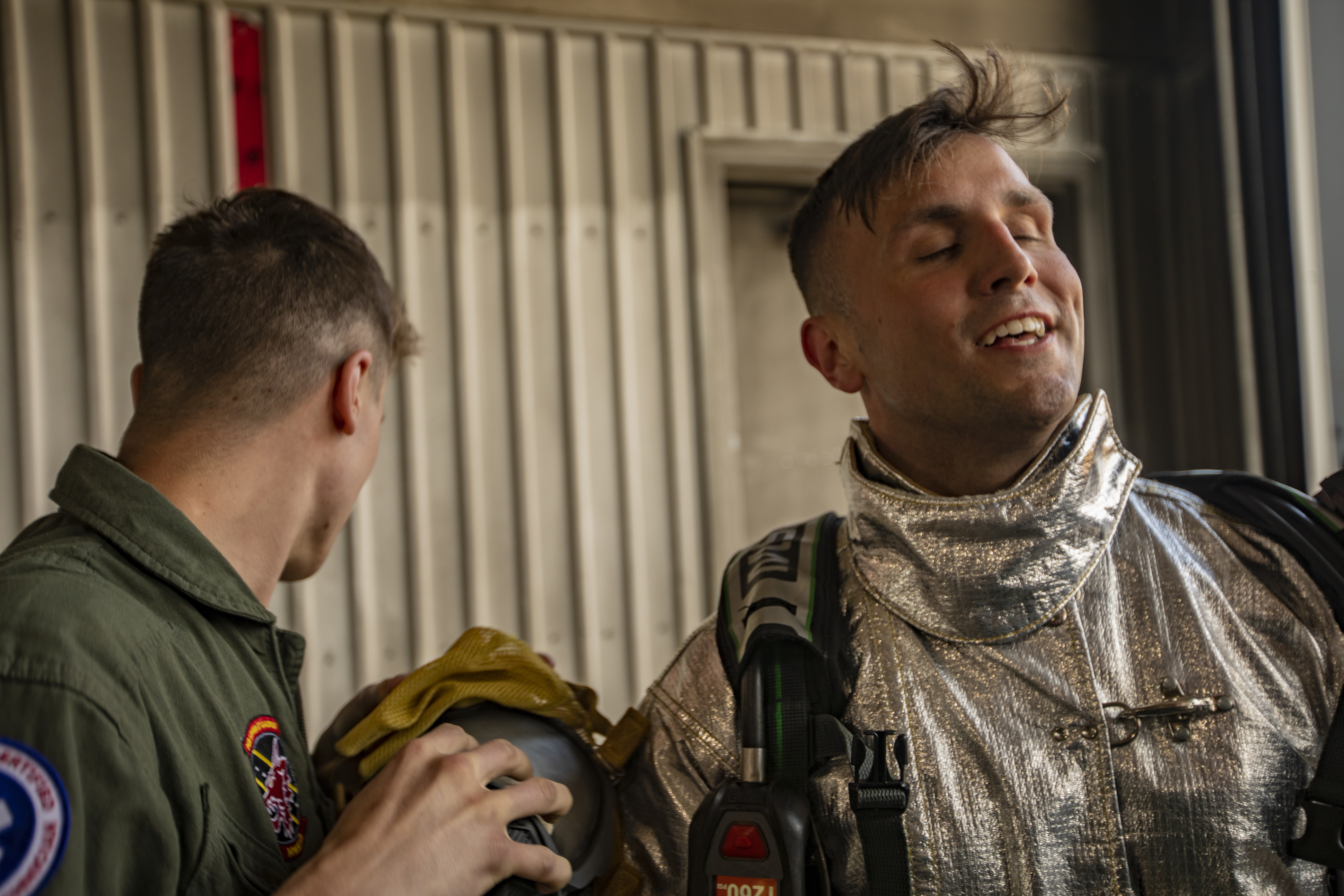 U.S. Marines with MWSS-471 conduct a physical training test at Canadian ...