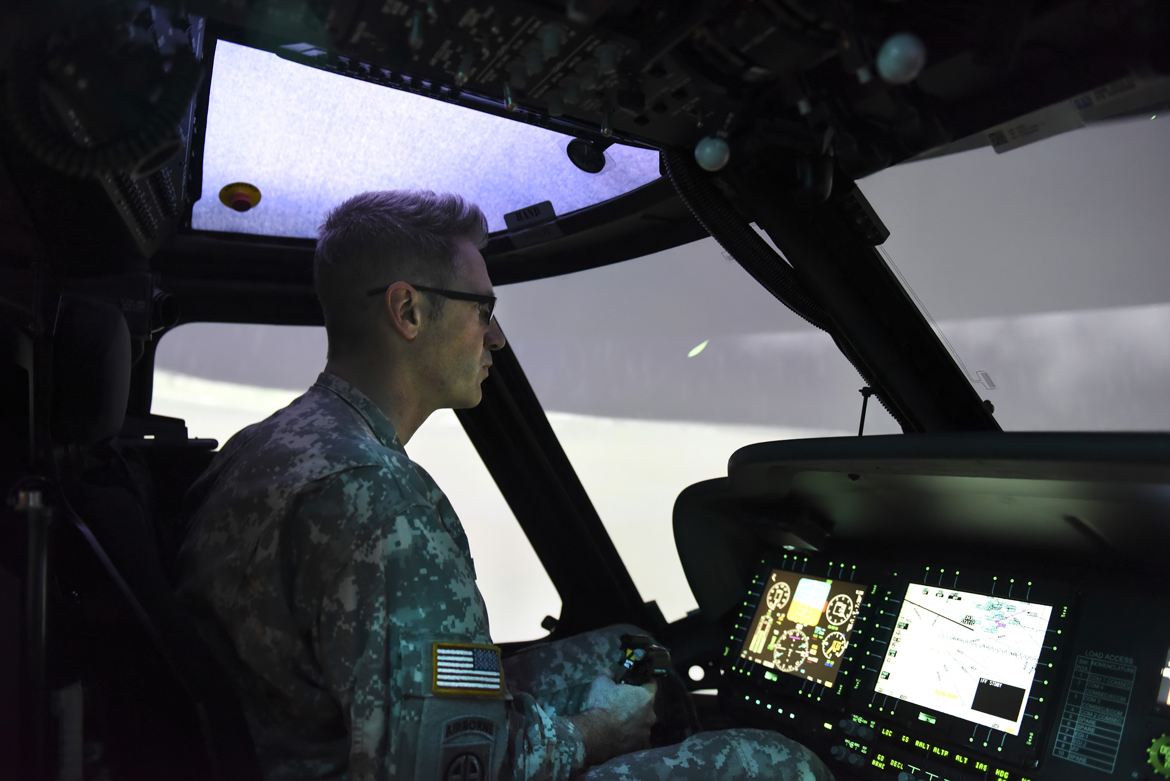 Flight simulator in use