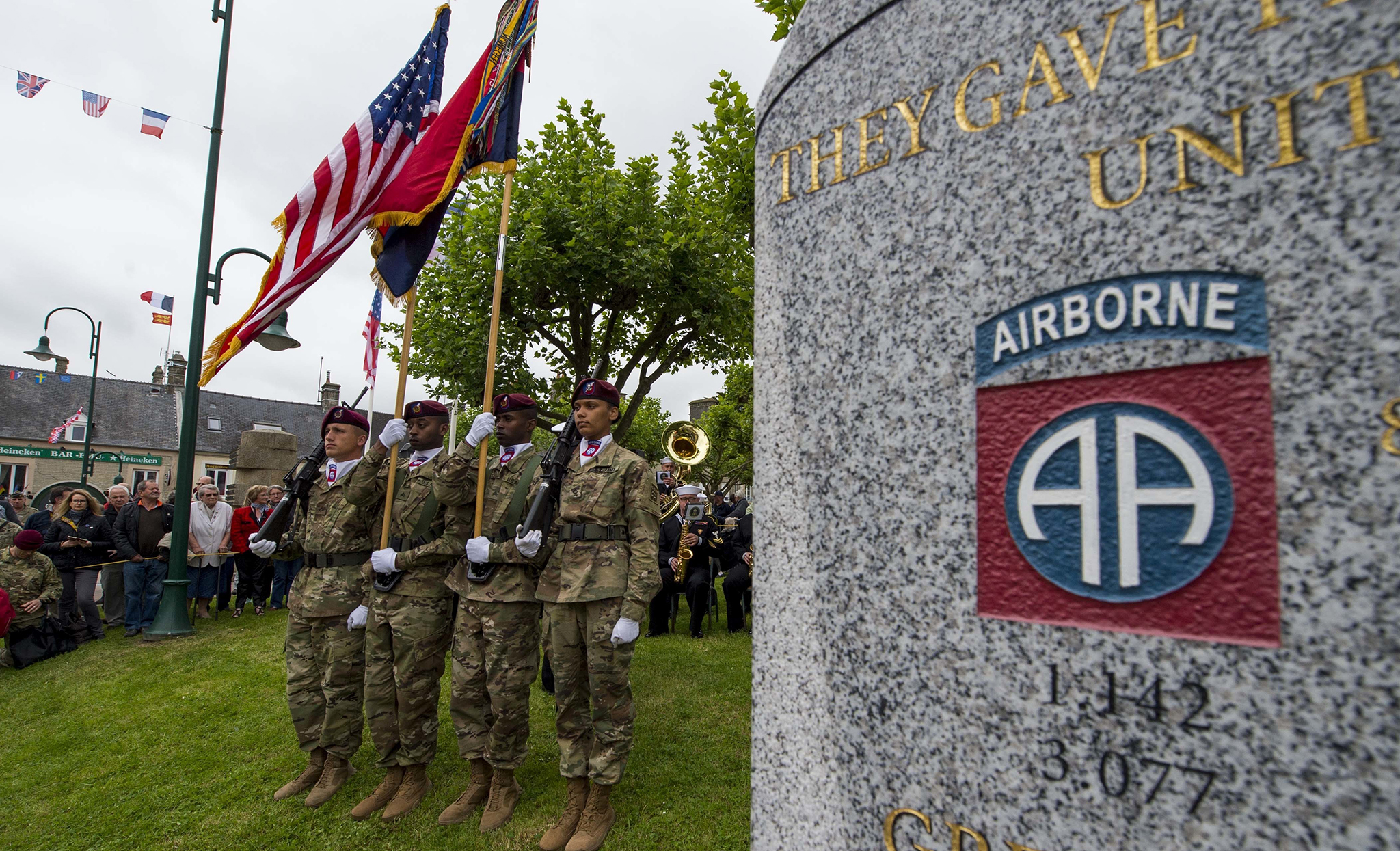 Members of the 82nd Sustainment Brigade Color Guard
