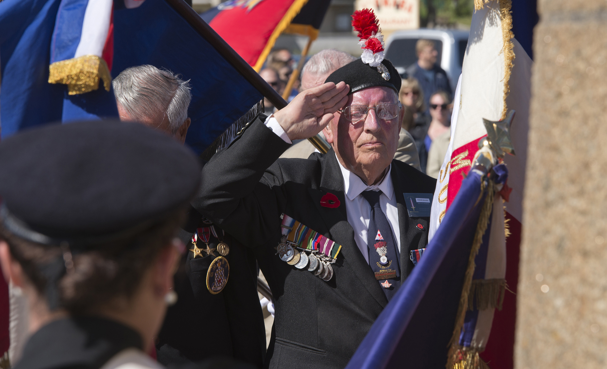 World War II veteran Edward Bullock in Sainte-Laurent-su-Mer, France