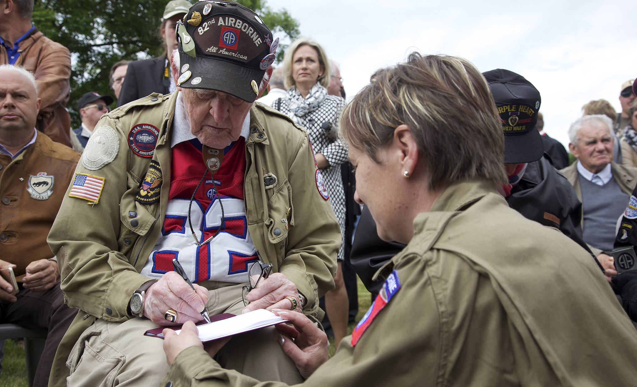 World War II Veteran Ernie Lamson in Amfreville, France