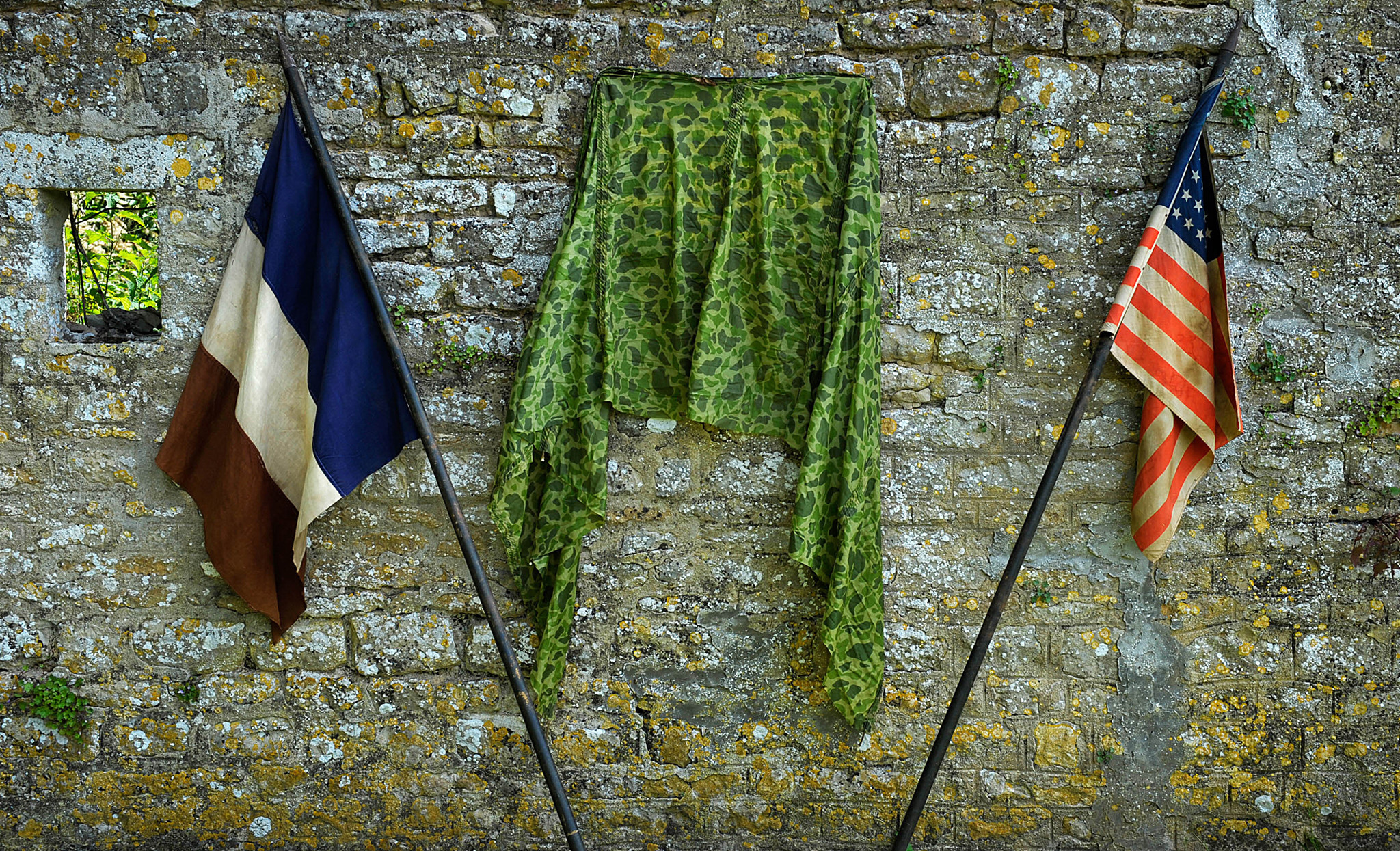 The memorial before unveiling at Franquetot Castle in Coigny, France