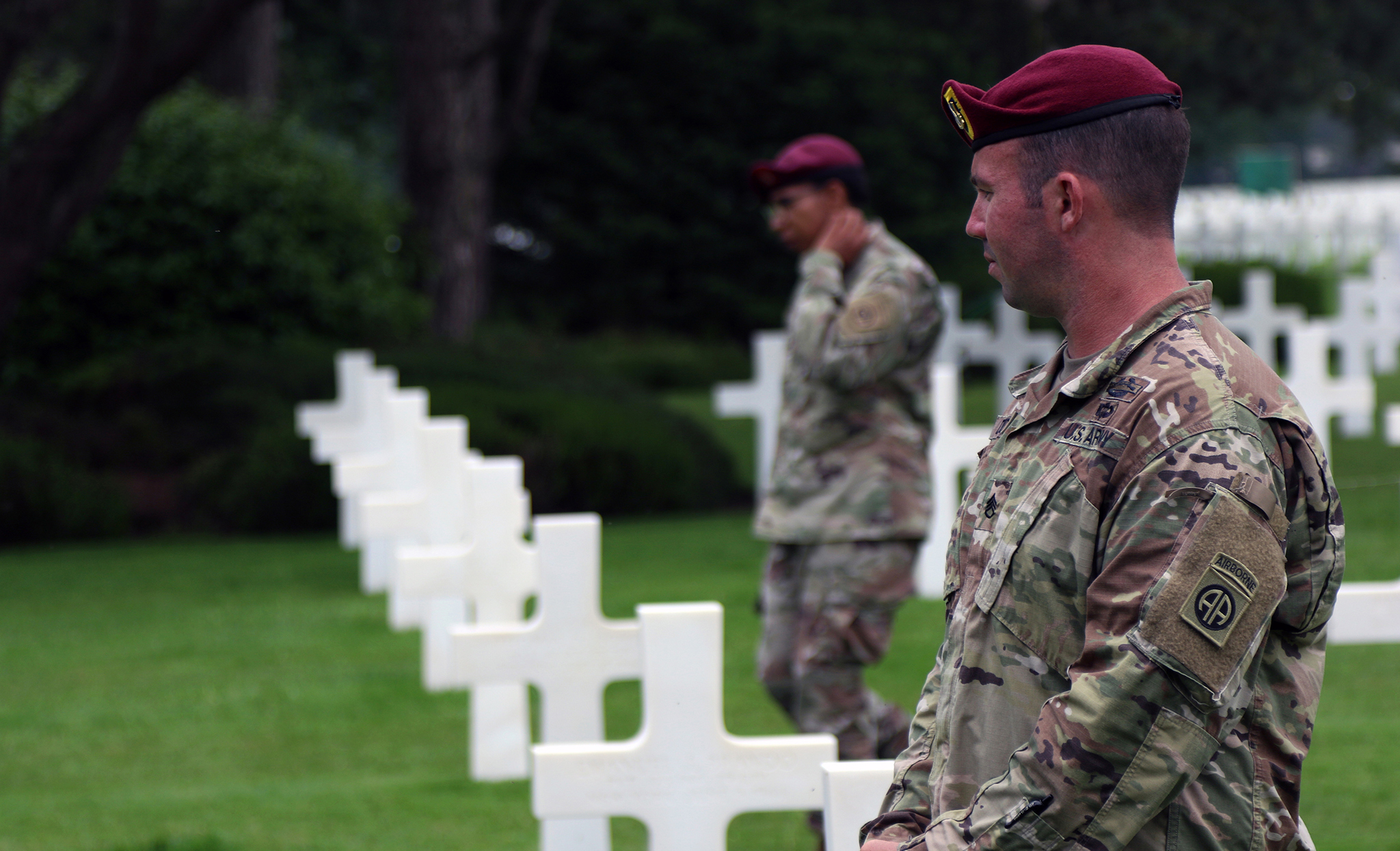 Staff Sgt. Kyle Dodier at the American Cemetary Colleville-sur-Mer, France