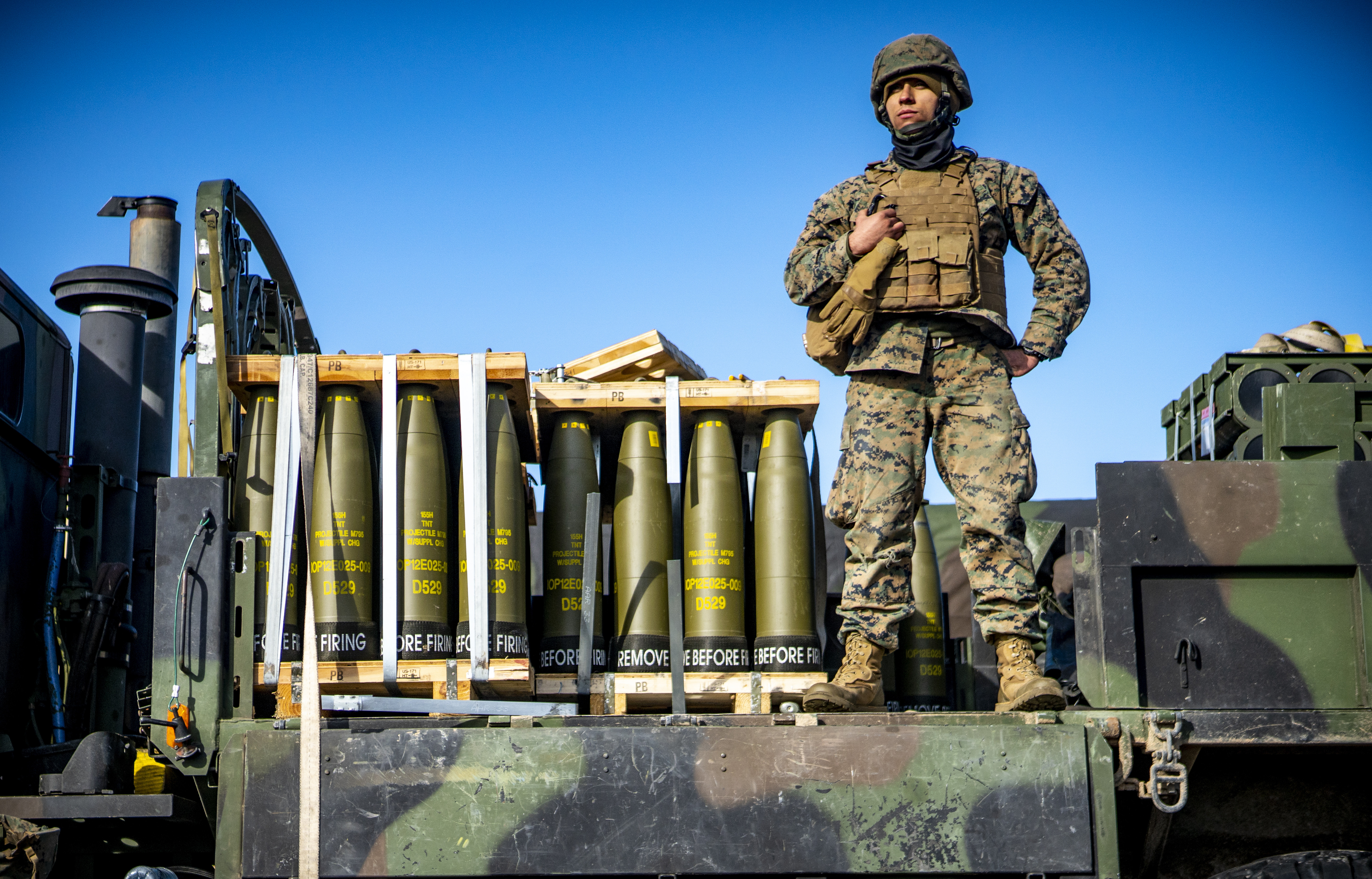 3rd Battalion, 14th Marines Fire M777 Howitzers During Exercise Dynamic ...