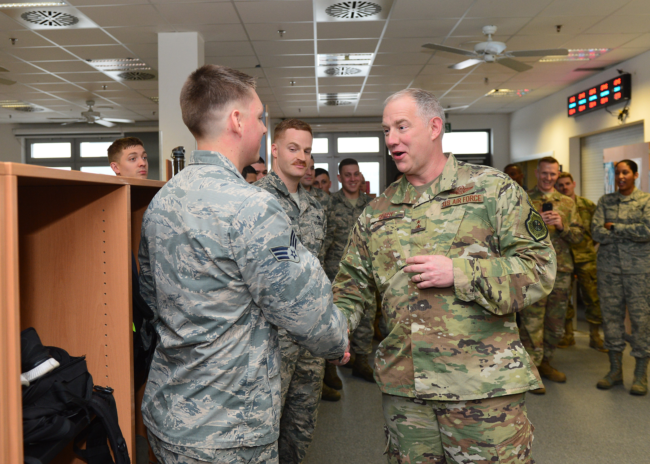 U.S. Air Force Expeditionary Center command team meet with 521st Air Mobility Operations Wing ...