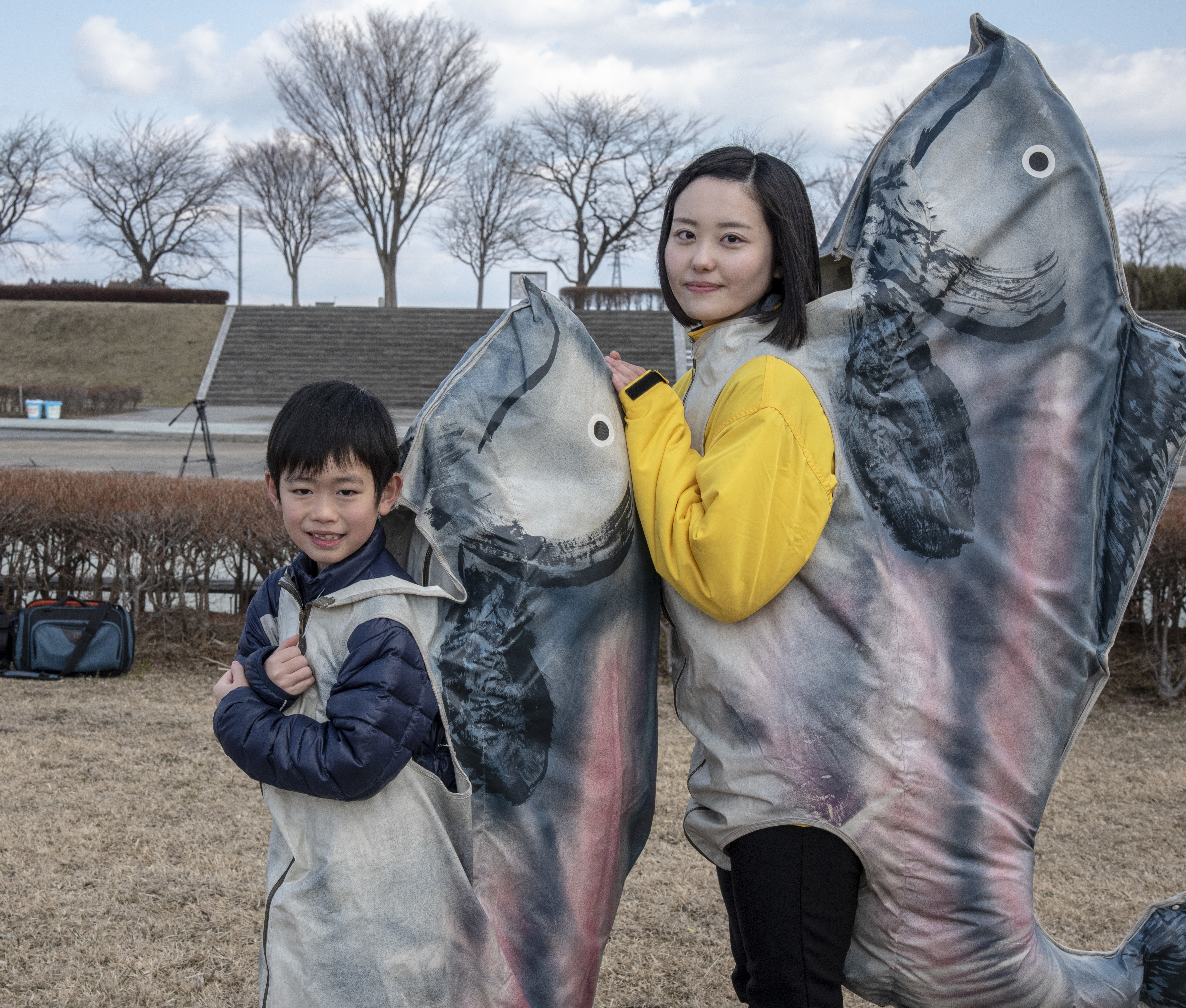 U.S., Japan families release baby salmon for Earth Day > Misawa Air ...