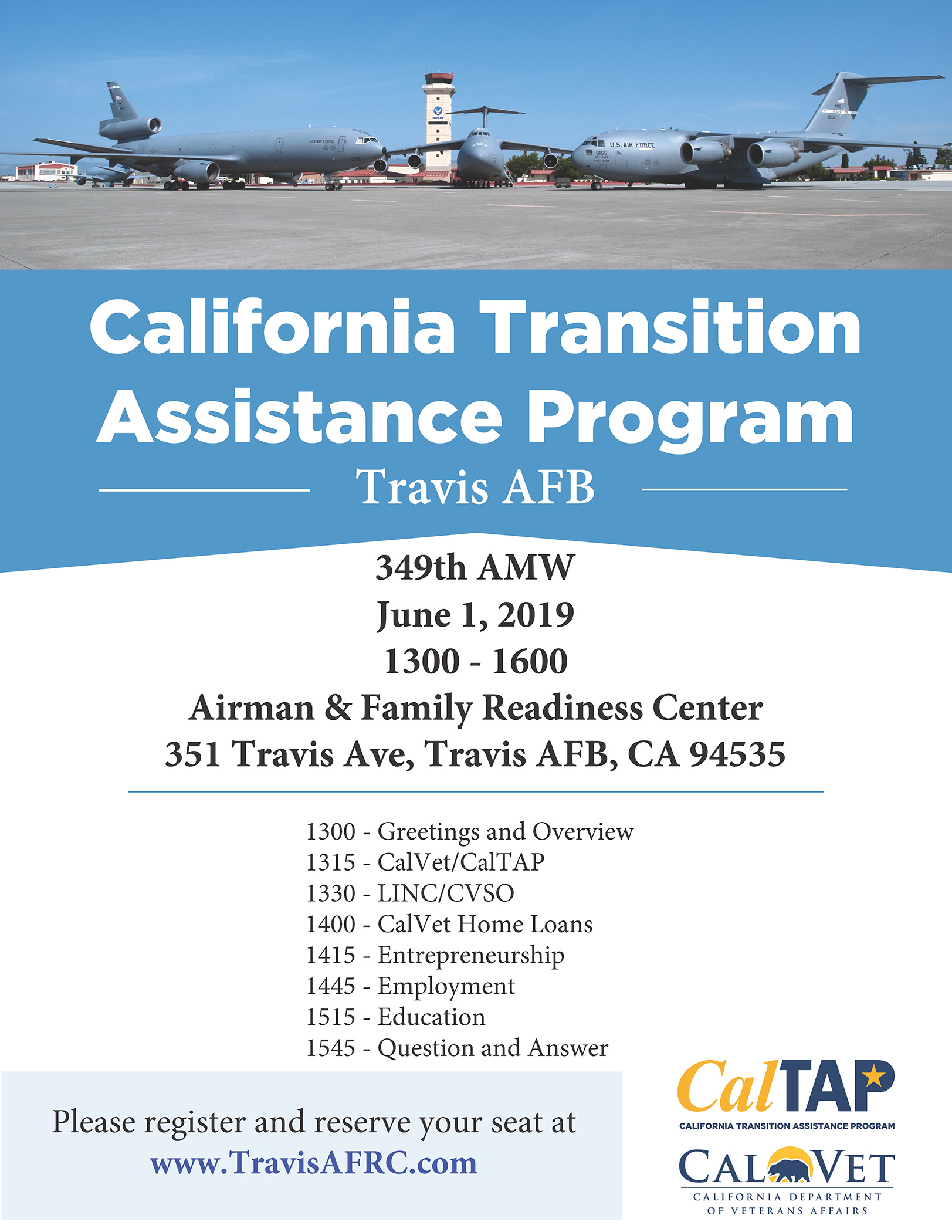 Travis A&FRC is hosting a CalVET/CalTAP Benefits training event > 349th ...