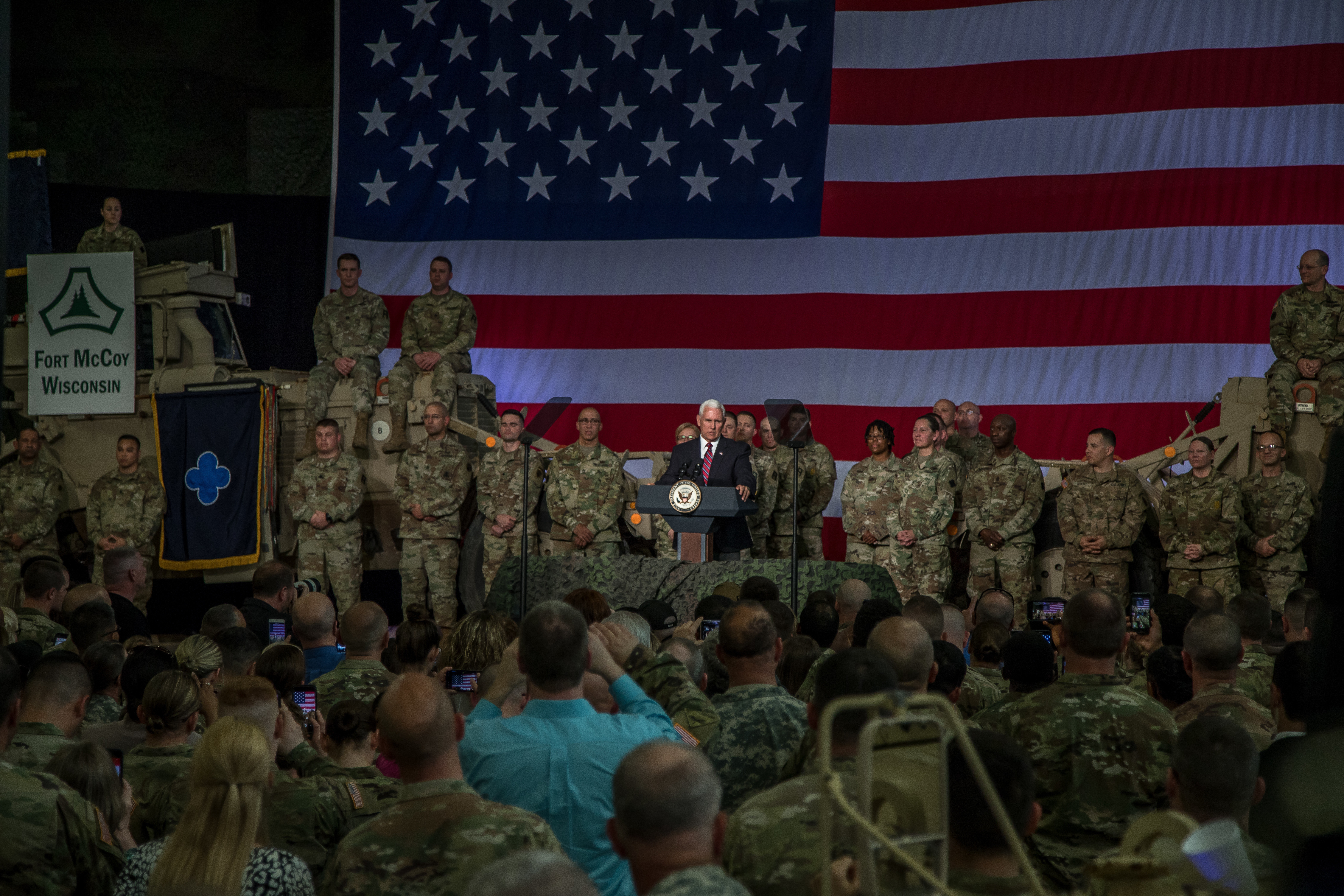 Vice President Mike Pence visits Fort McCoy, Wisconsin