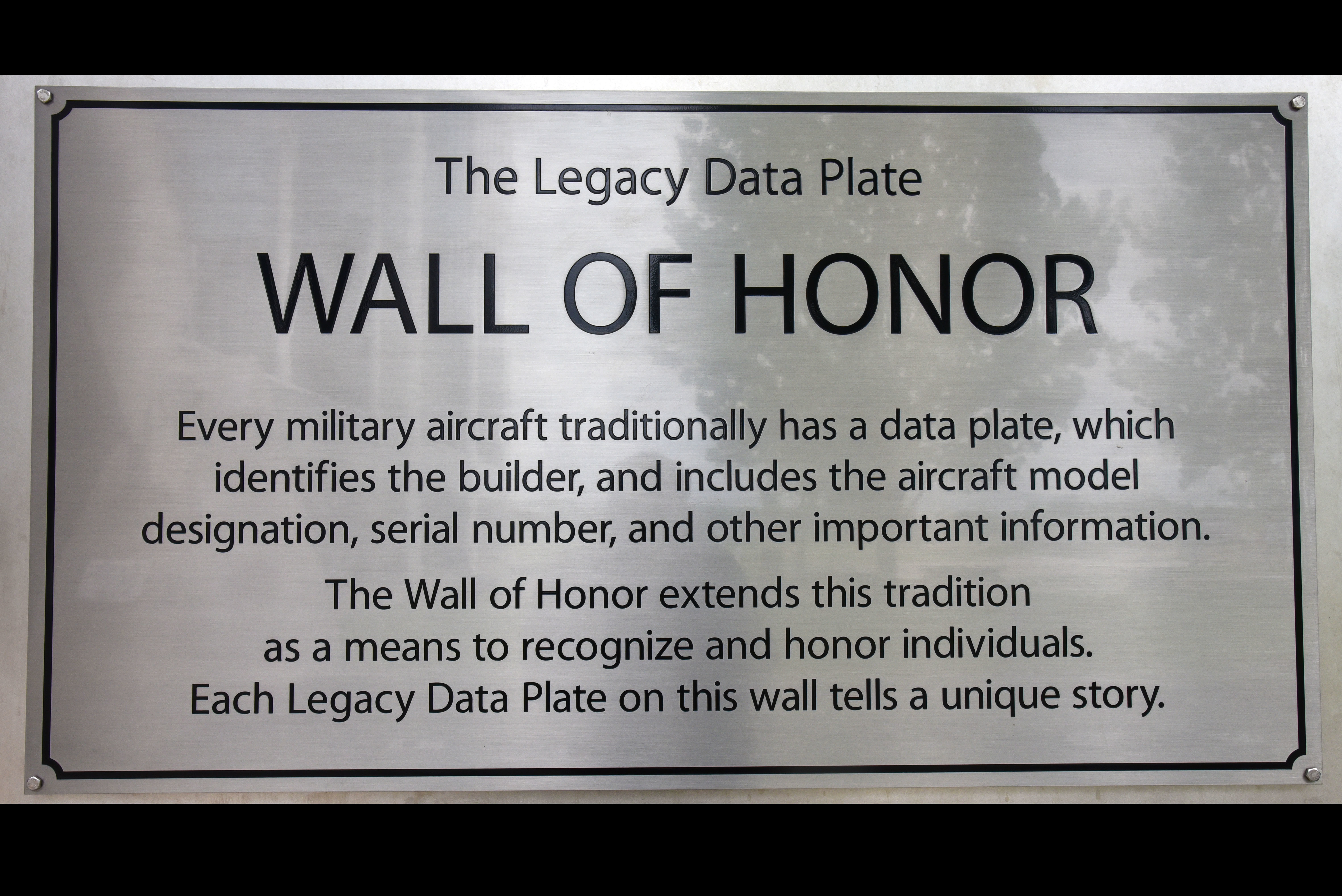 Legacy Data Plate Wall of Honor