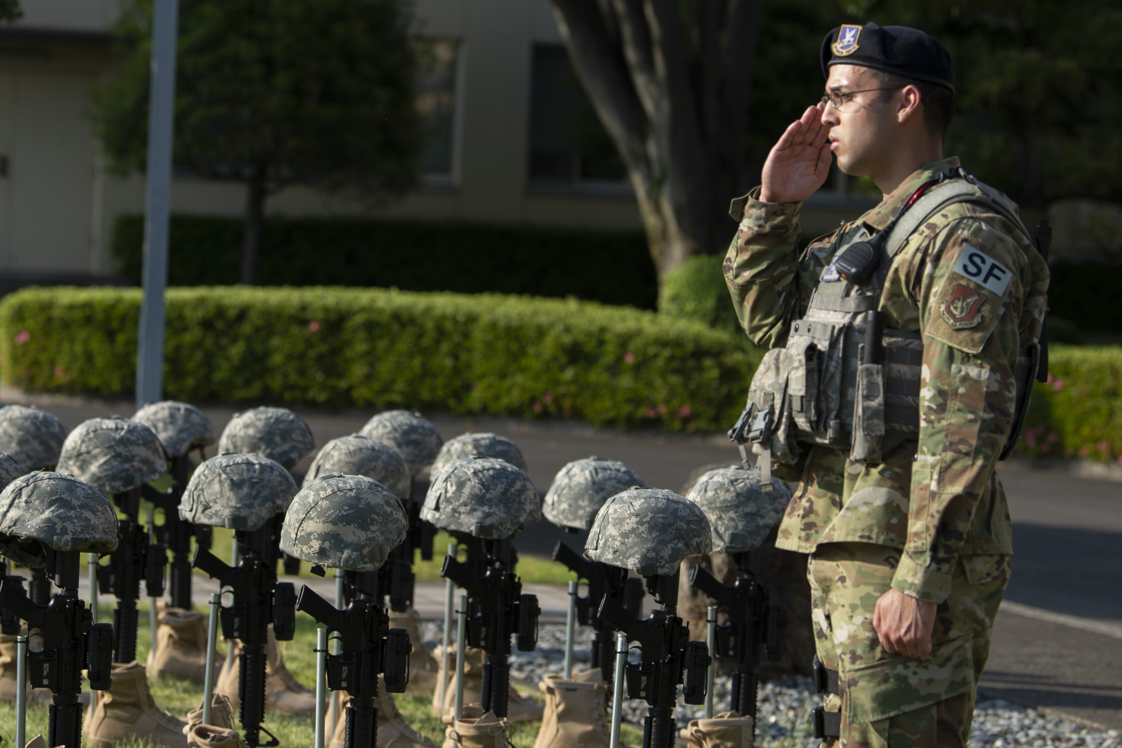 374th SFS Airmen finish Police Week with retreat ceremony