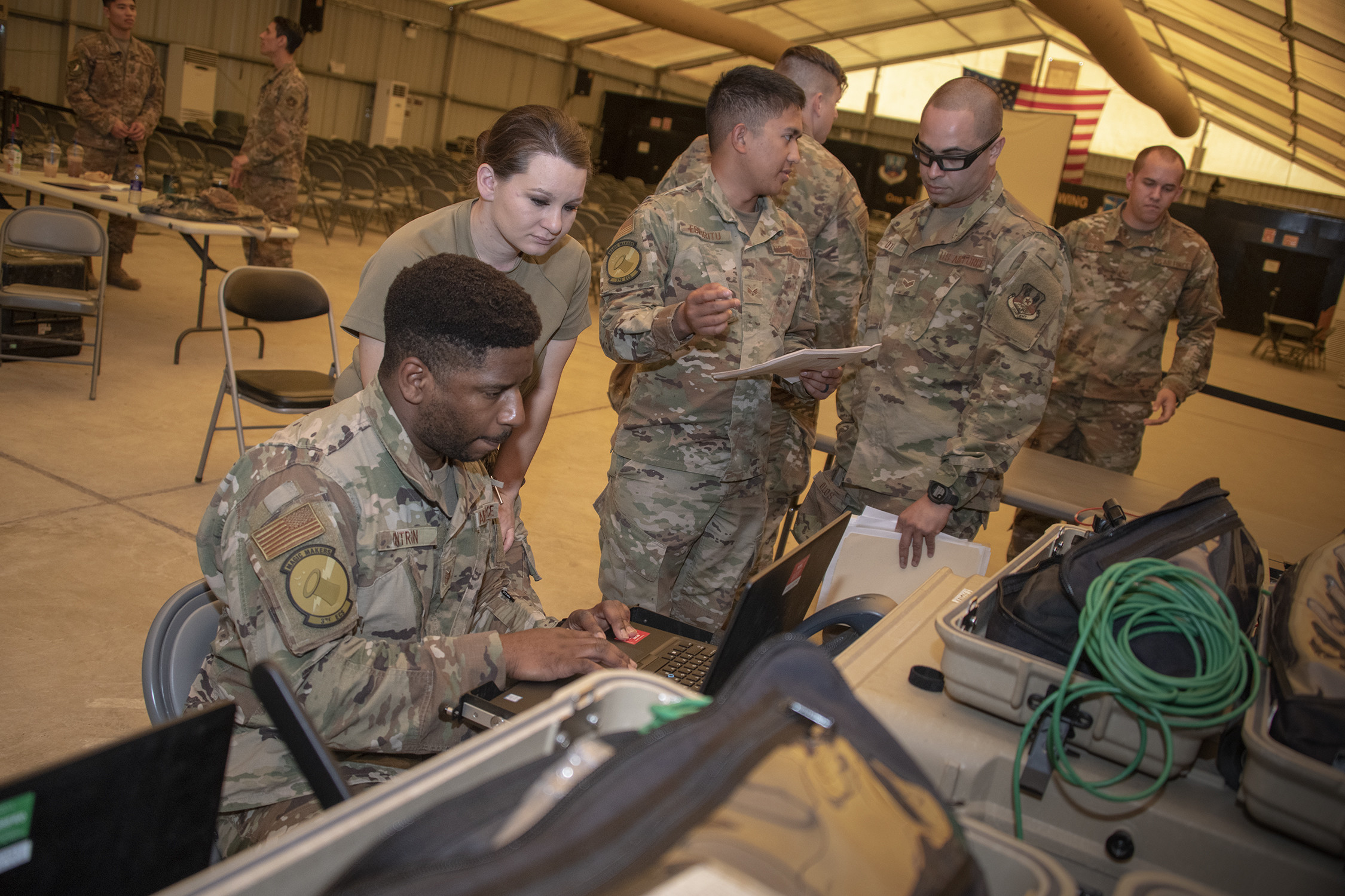 380 ECS practices satellite staging in preparation for Dubai Air Show