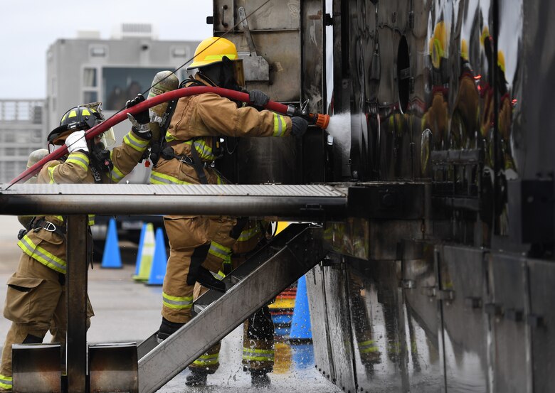Keesler firefighters semi-annual live fire training > Air Education and ...