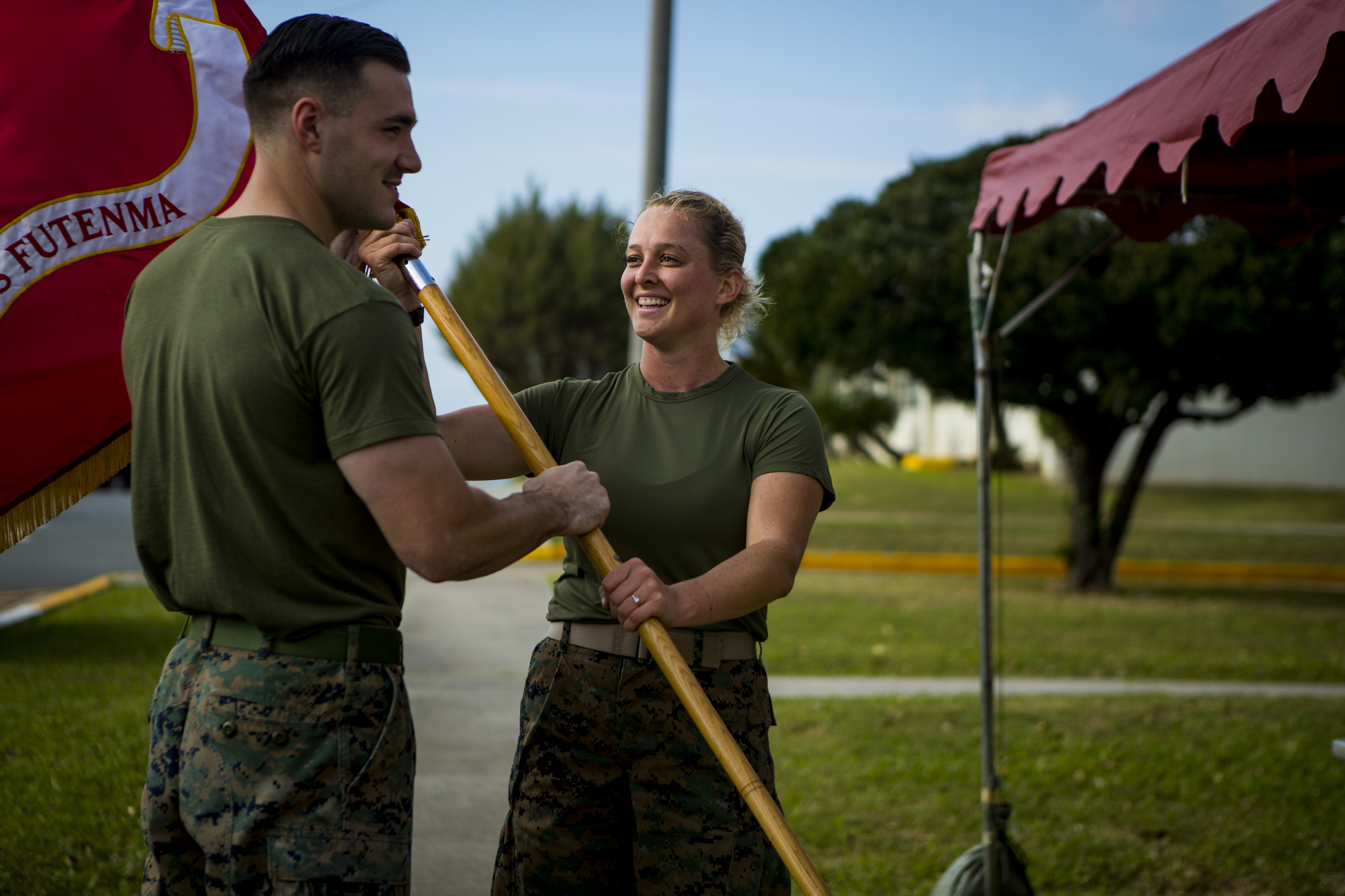 Marine Corps Air Station (MCAS) Futenma, pass the Marine Corps colors ...