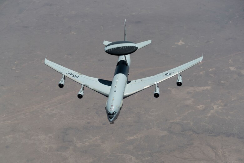 KC-135 Stratotanker refuels E-3 Sentry AWACS > U.S. Air Forces Central ...