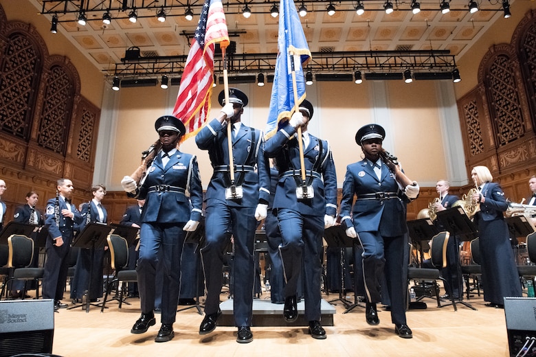 Base color guard presents colors for Air Force band > Youngstown Air ...