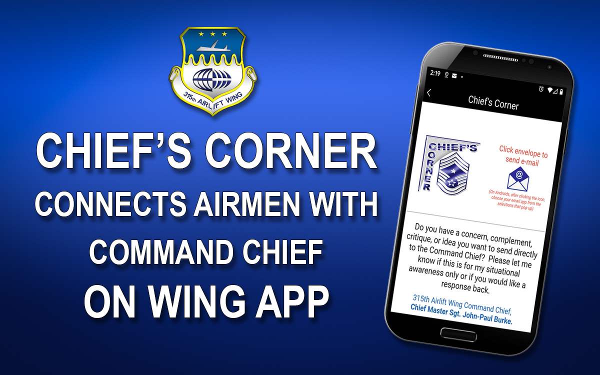 Wing app now offers direct link to Chief > 315th Airlift Wing > Article ...