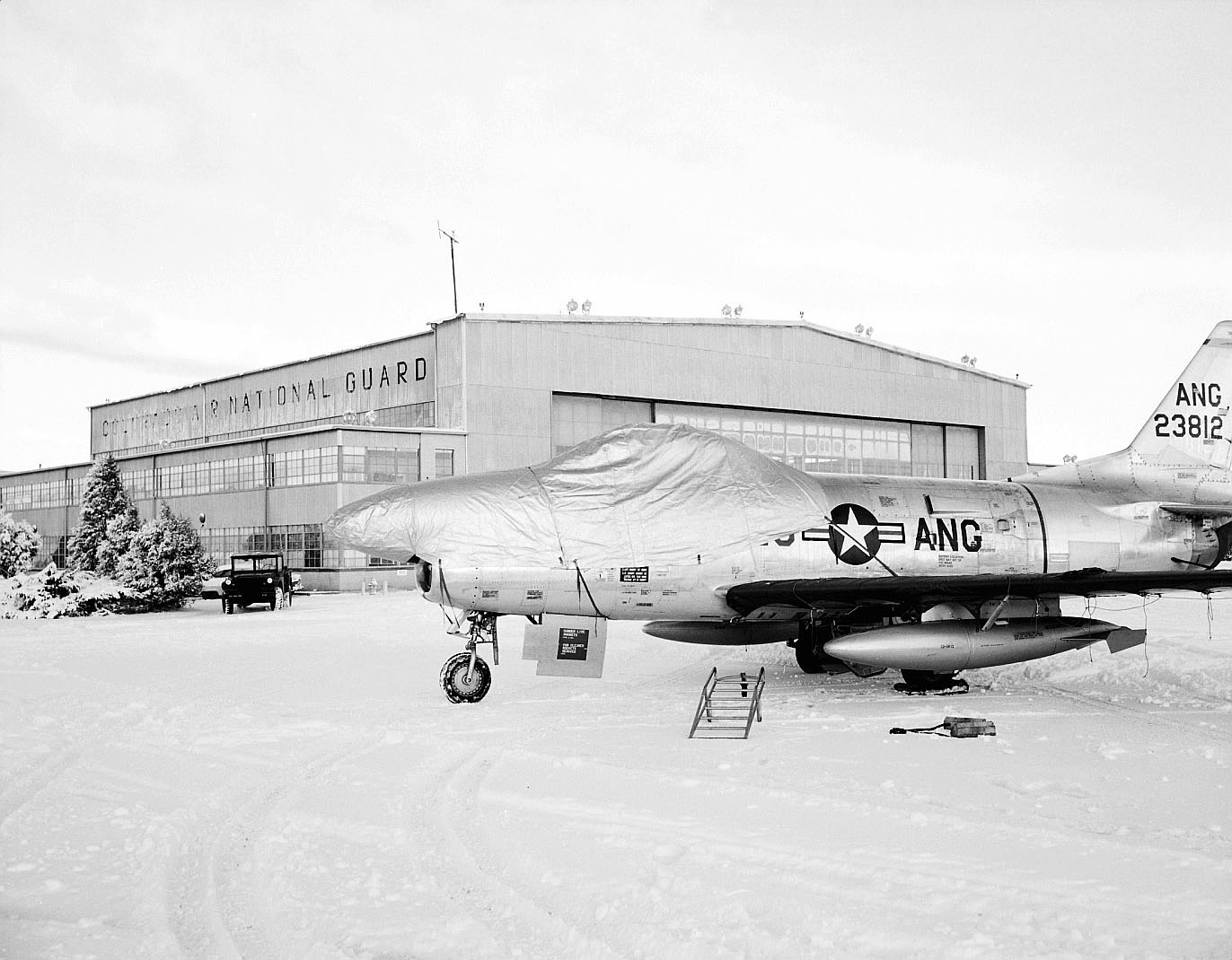 COANG F-86 aircraft on ramp at Buckley AFB, CO