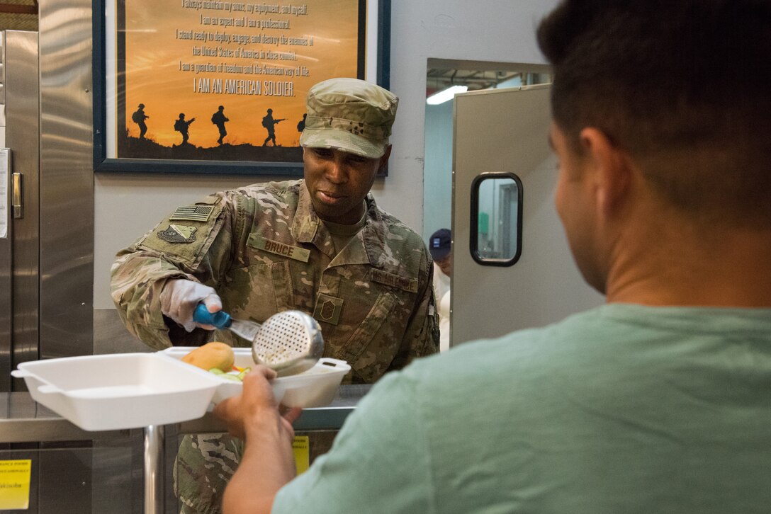 Chief Master Sgt. Bruce visits 379 EFSS Facilties