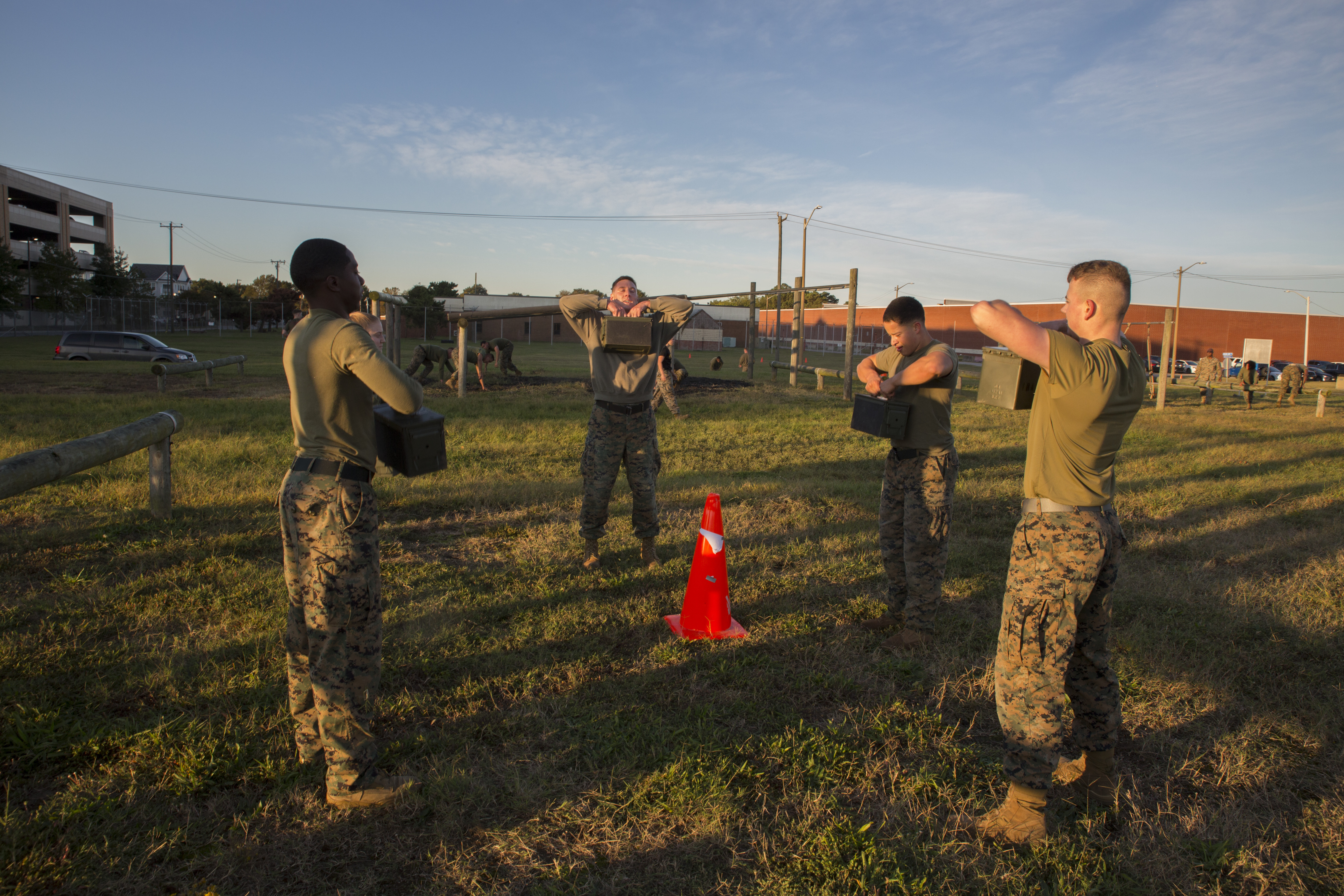 NCO's with Headquarters and Service Battalion organize Physical Training