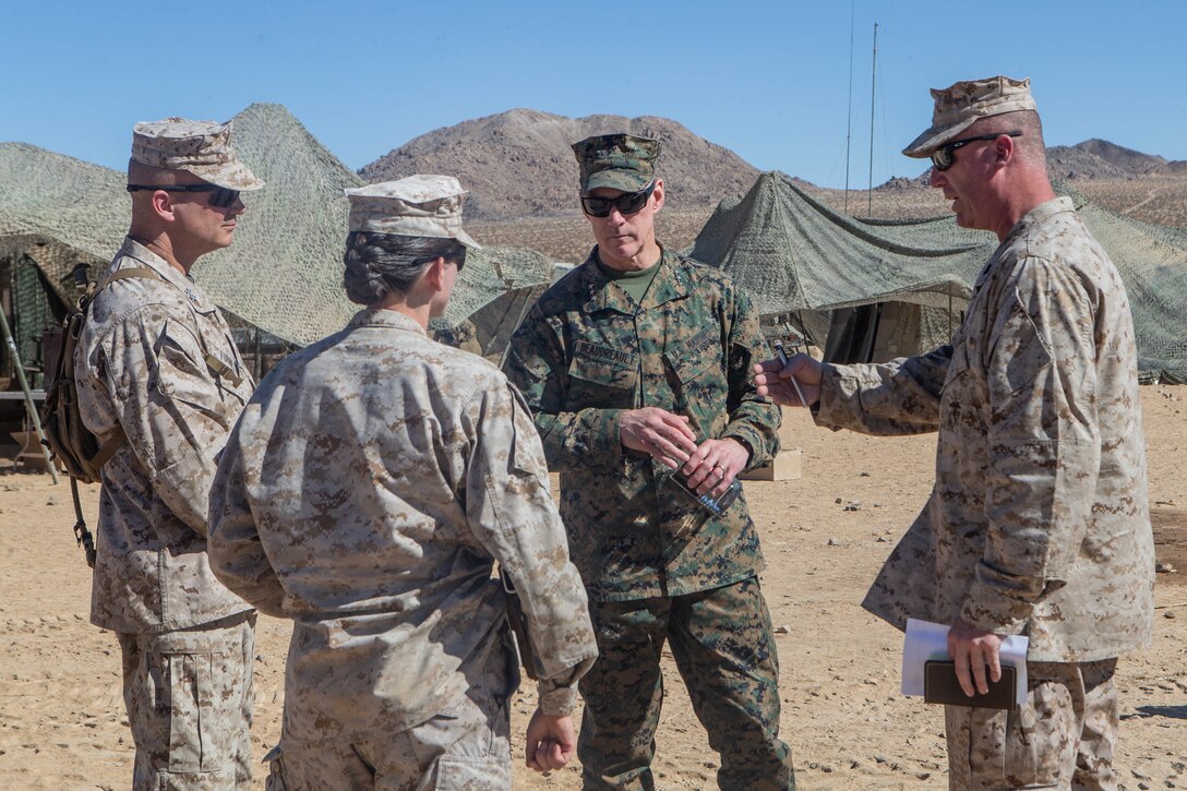 Lt. Gen. Beaudreault Visits Combat Logistics Regiment 2 at MWX 1-20