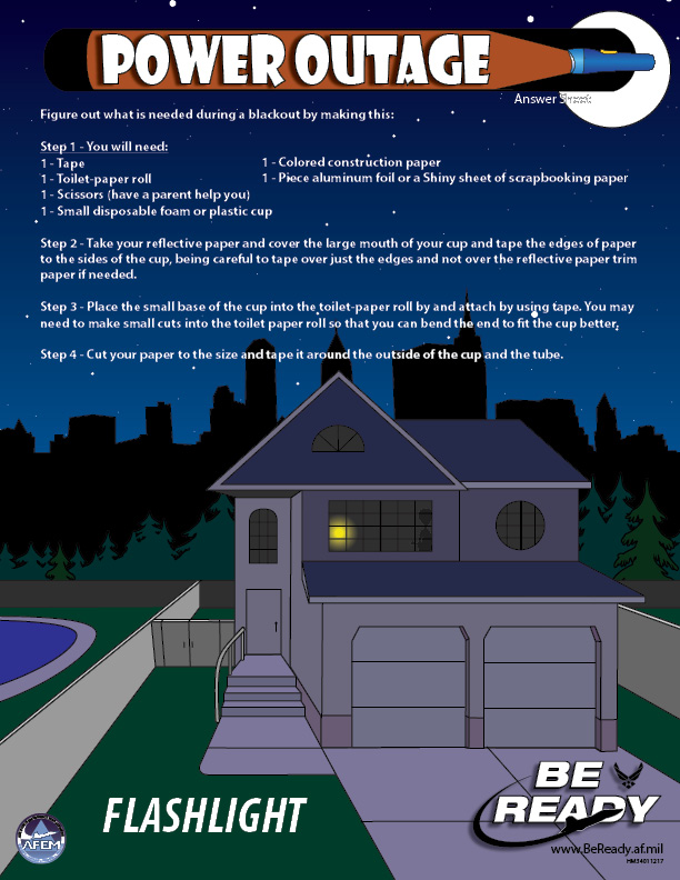 Answers Sheet to the Power Outage Kid Sheet