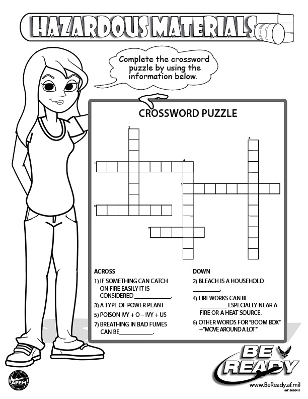 Activity Sheet on Hazardous Materials for coloring