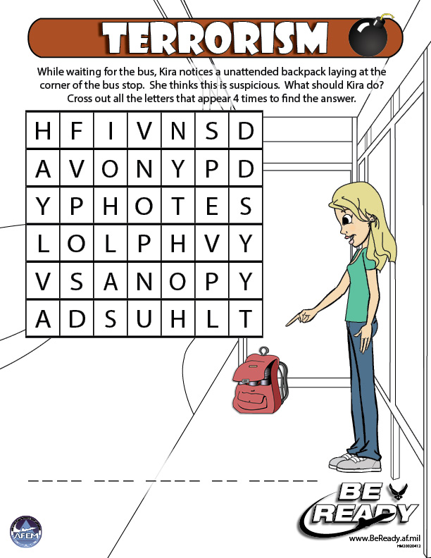 Activity Sheet on Terrorism